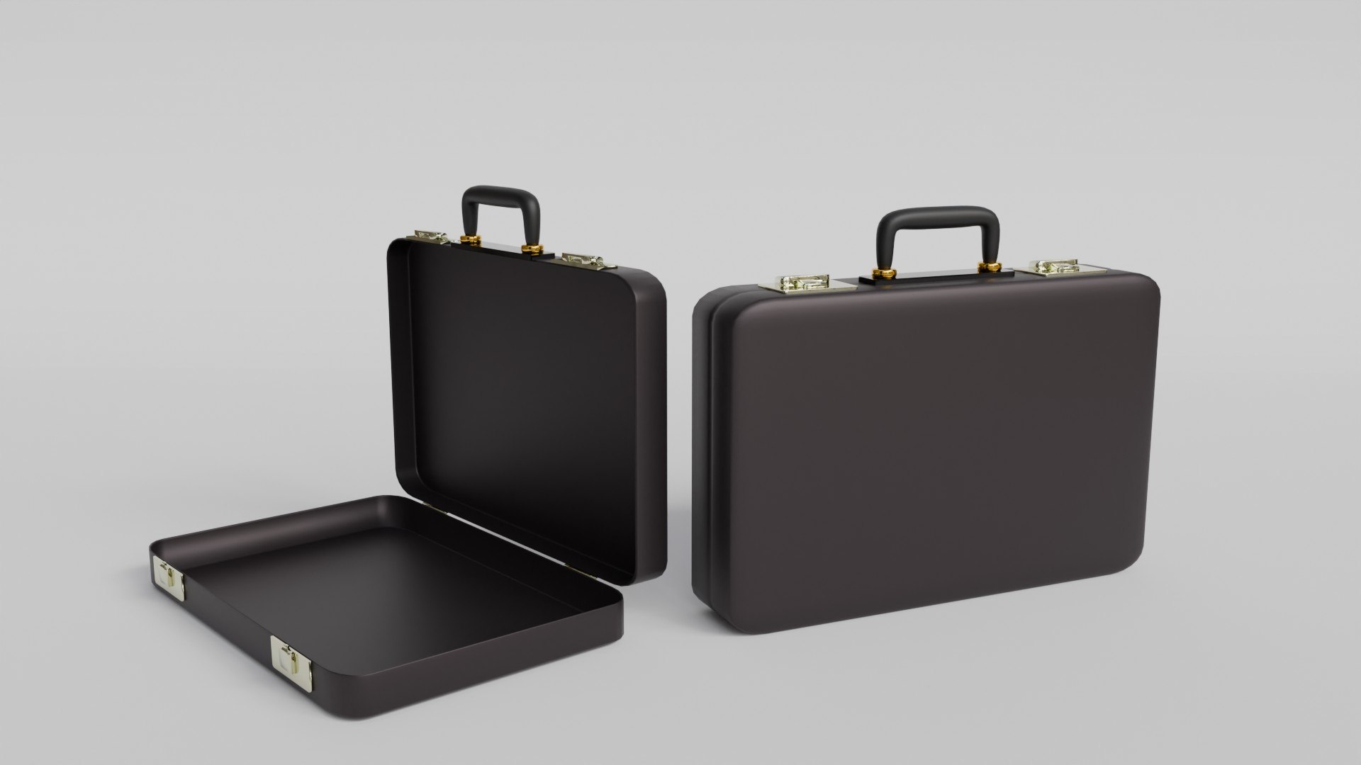 3D 3D Low-Poly Luxury Black Briefcase Of Money - TurboSquid 2238043
