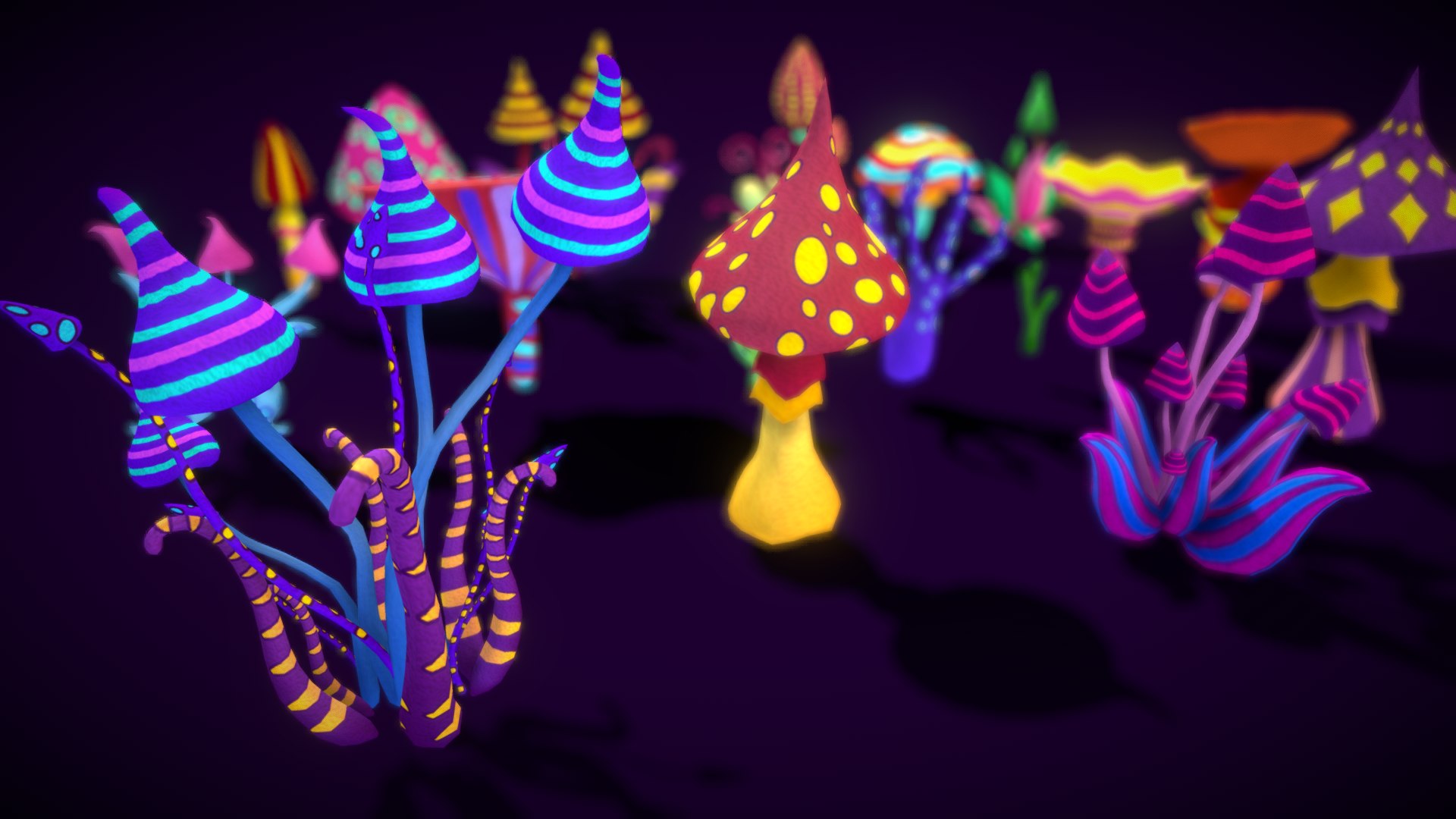 Cartoon Tree Mushroom3 3D Model - TurboSquid 2136527