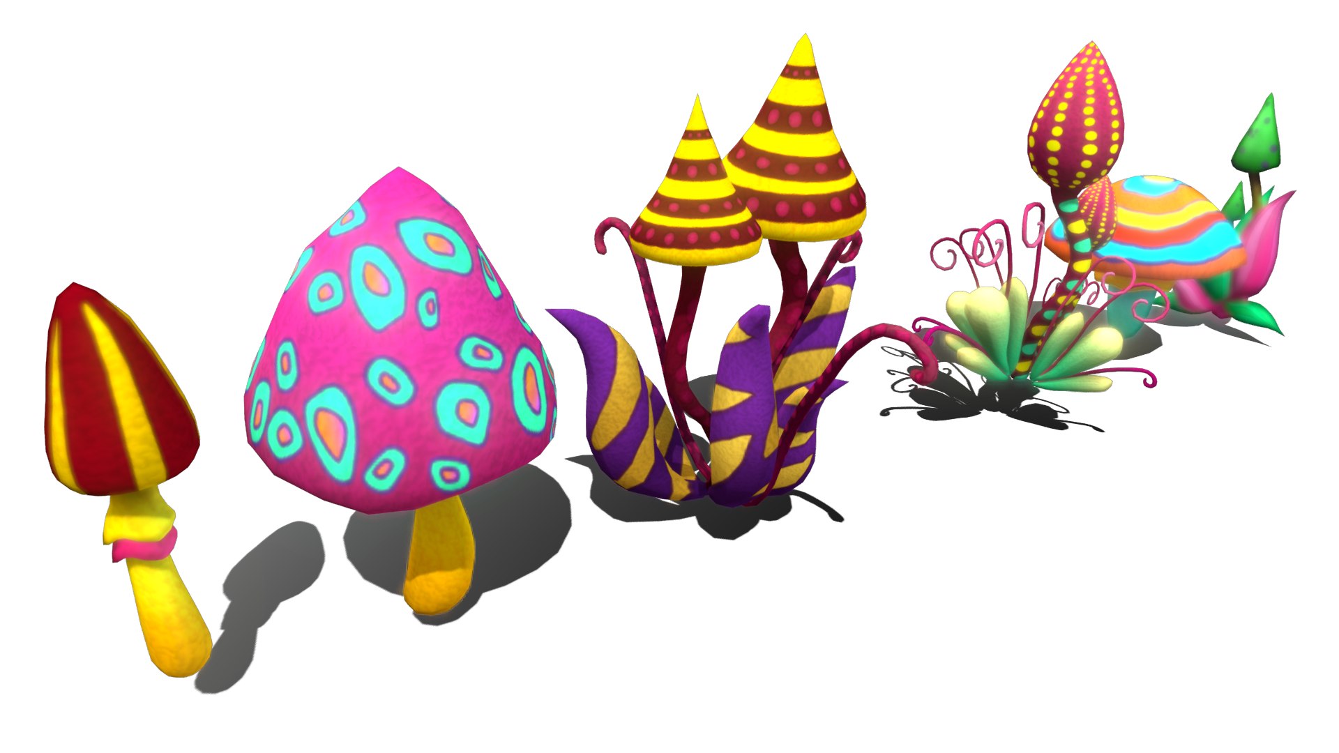 Cartoon Tree Mushroom3 3D Model - TurboSquid 2136527