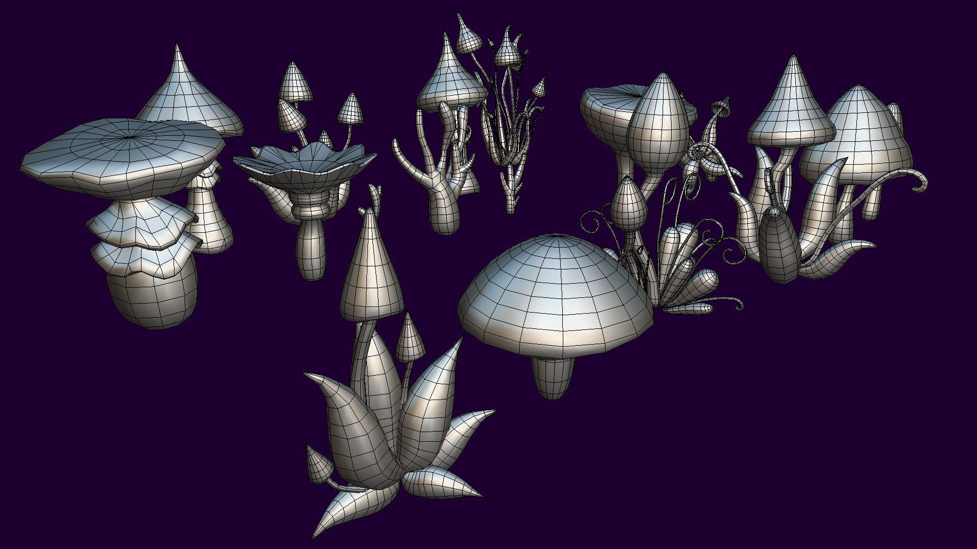 Cartoon Tree Mushroom3 3D Model - TurboSquid 2136527