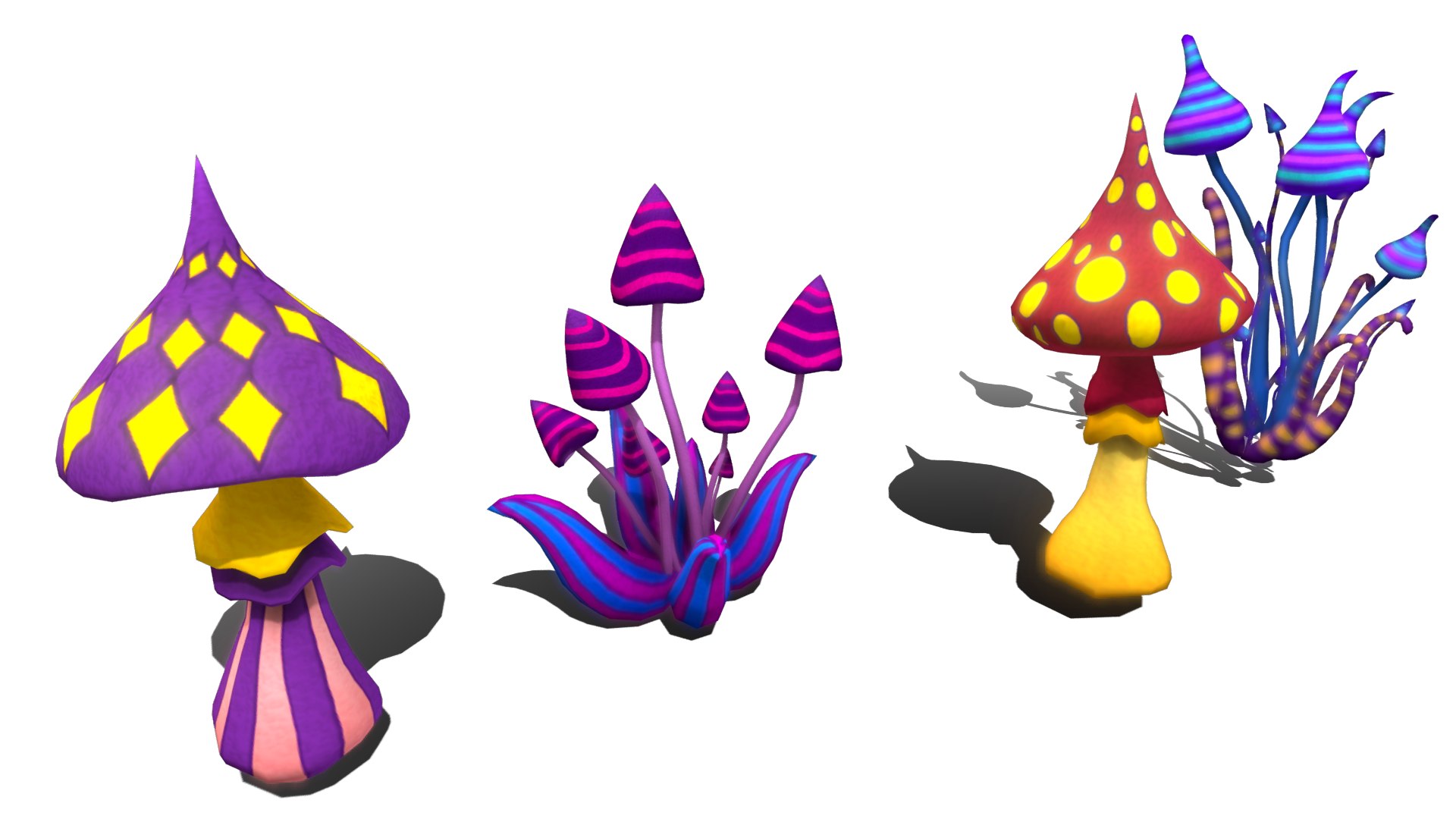 Cartoon Tree Mushroom3 3D Model - TurboSquid 2136527