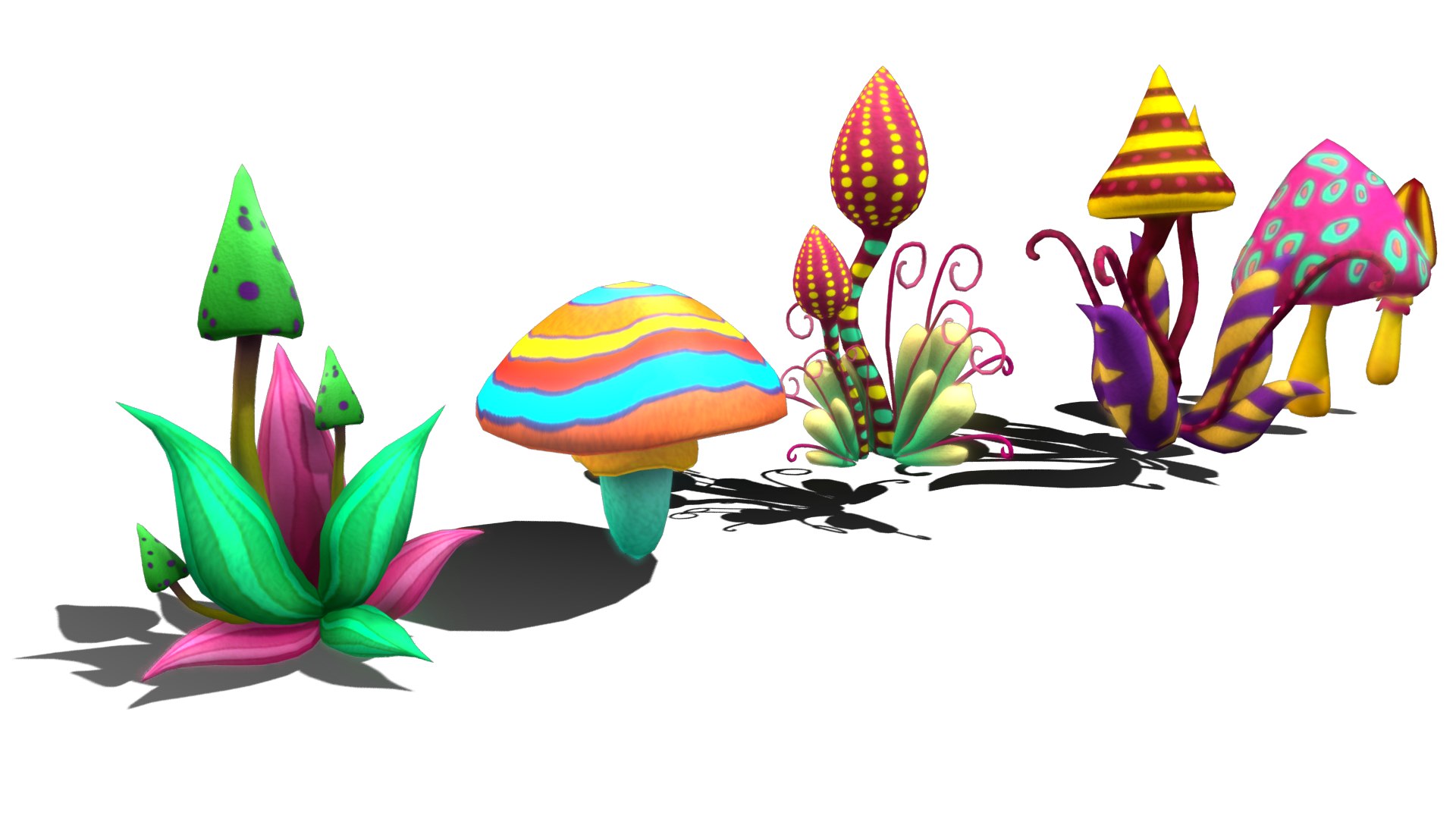 Cartoon Tree Mushroom3 3D Model - TurboSquid 2136527