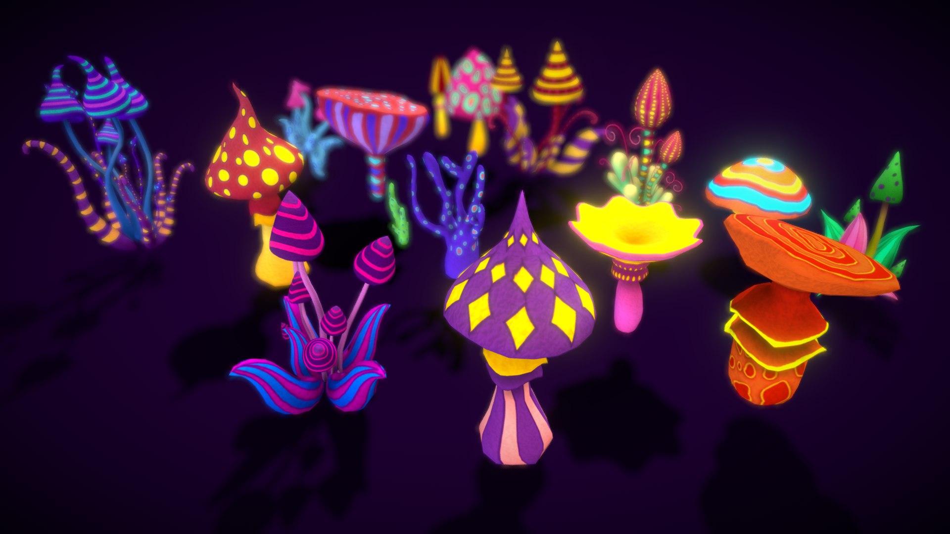 Cartoon Tree Mushroom3 3D Model - TurboSquid 2136527