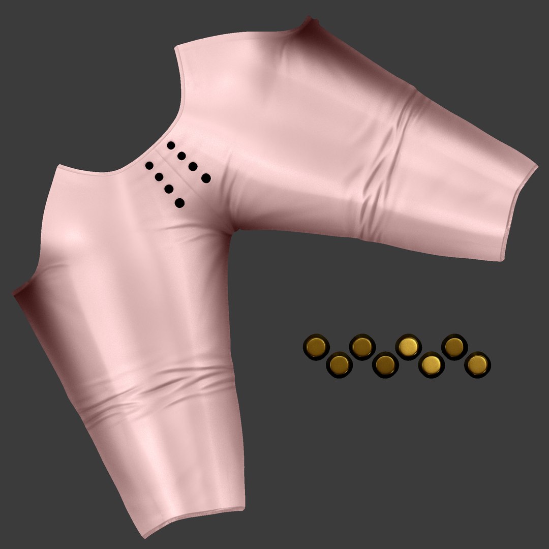 Front Rivets High Waist Pink Pants model - TurboSquid 2000877