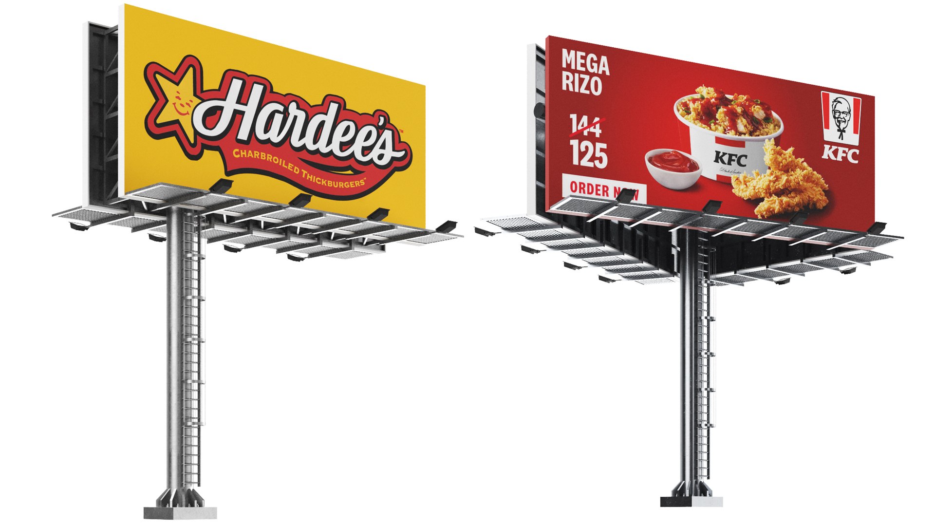 3D Two Detailed Billboards Model - TurboSquid 2175084