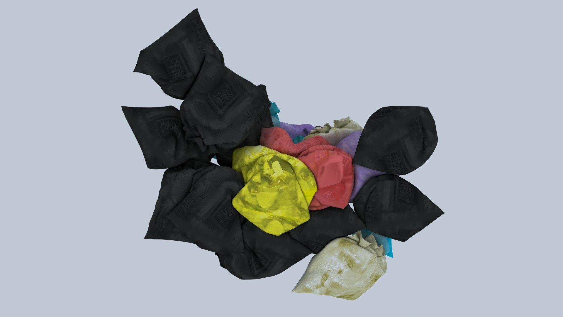 Small Garbage bags pile in street corner 3D model - TurboSquid 1965296