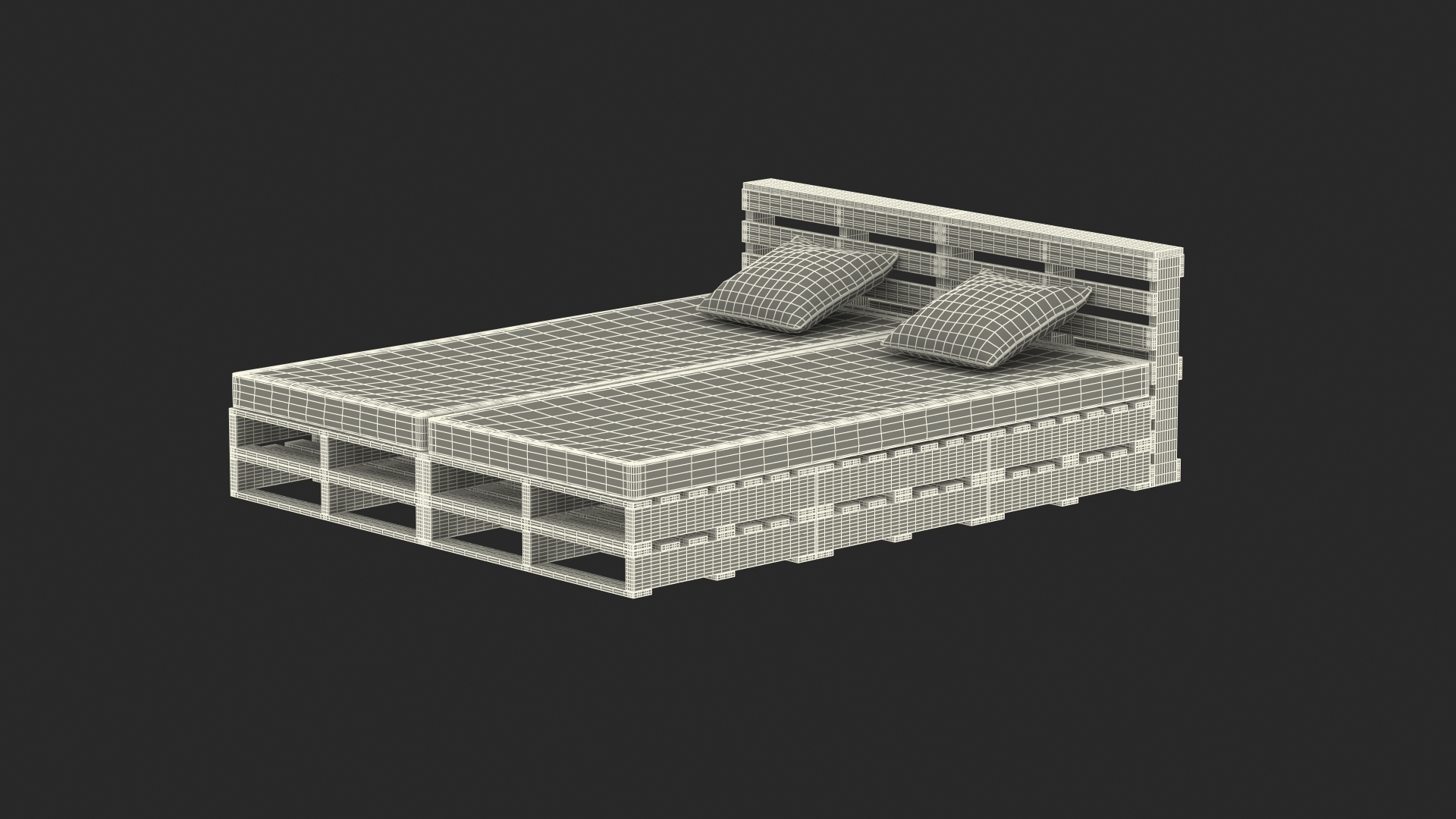 3D Pallet Bed With Cushions Model - TurboSquid 2054987