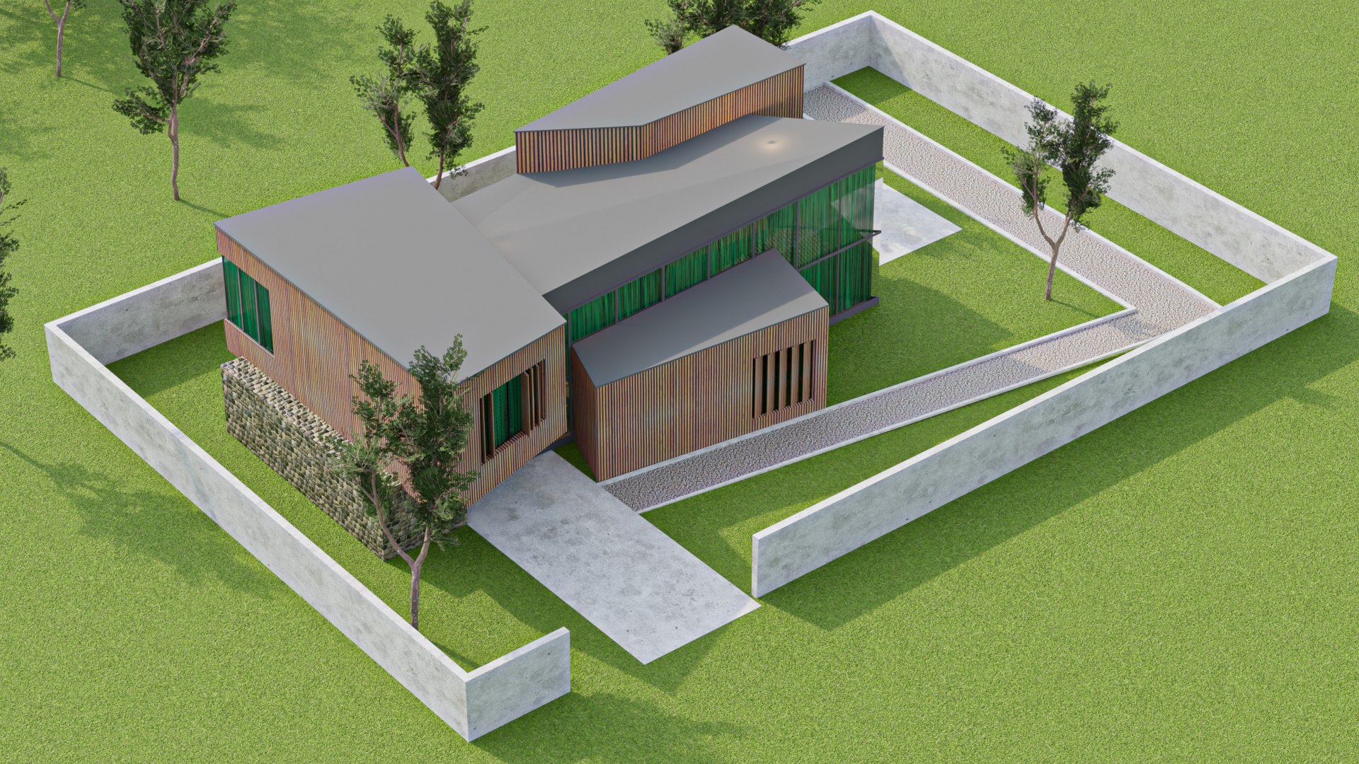 3D 3d MaxGame-Ready Modern Minimalist House 3D Model Corona ...