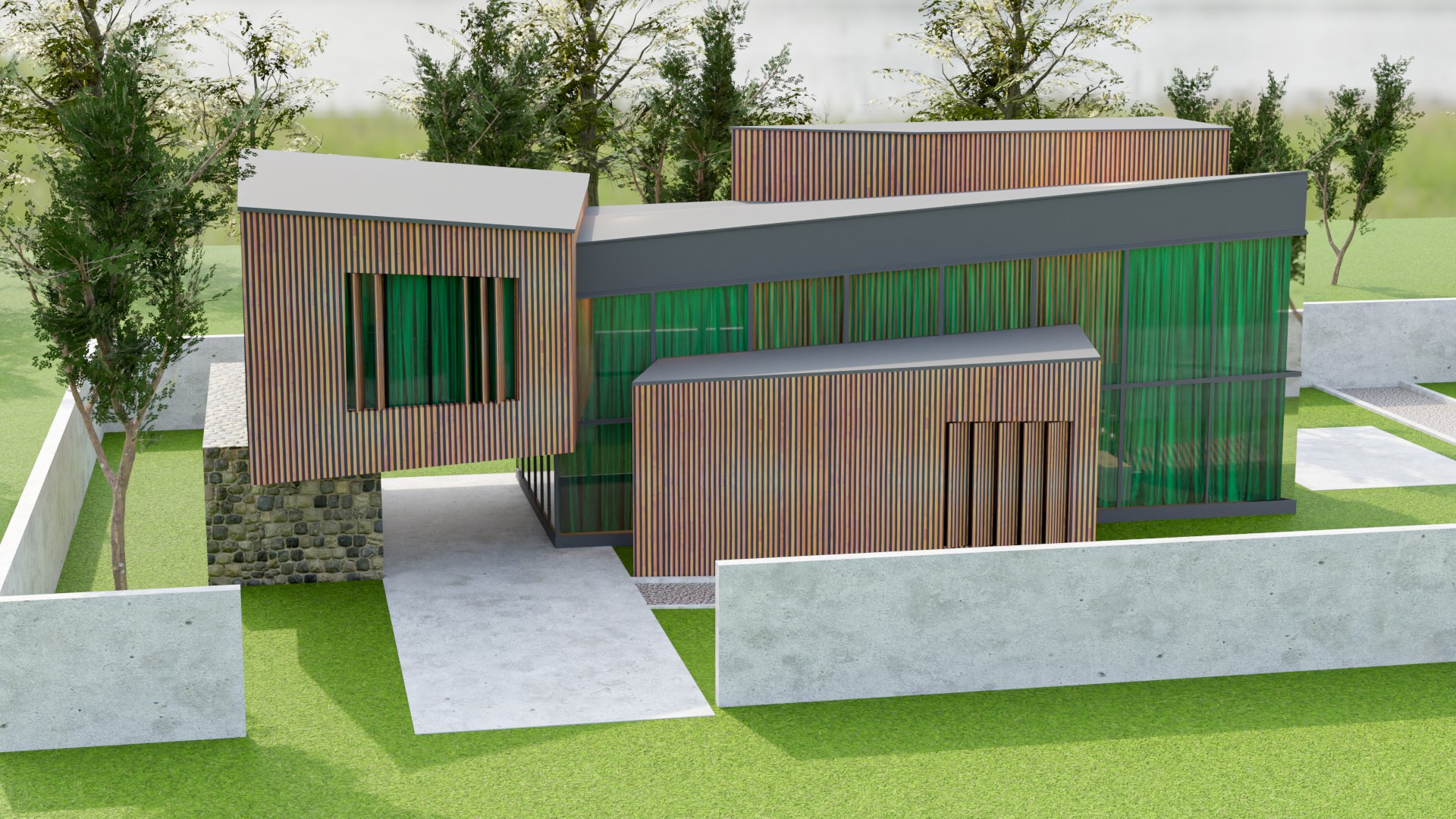 3D 3d MaxGame-Ready Modern Minimalist House 3D Model Corona ...