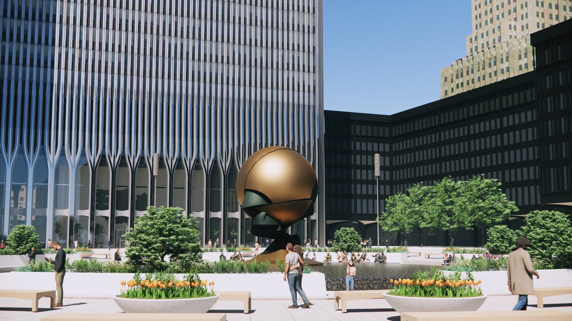 World Trade Center Koenig Sphere 3D Model - TurboSquid 2224261