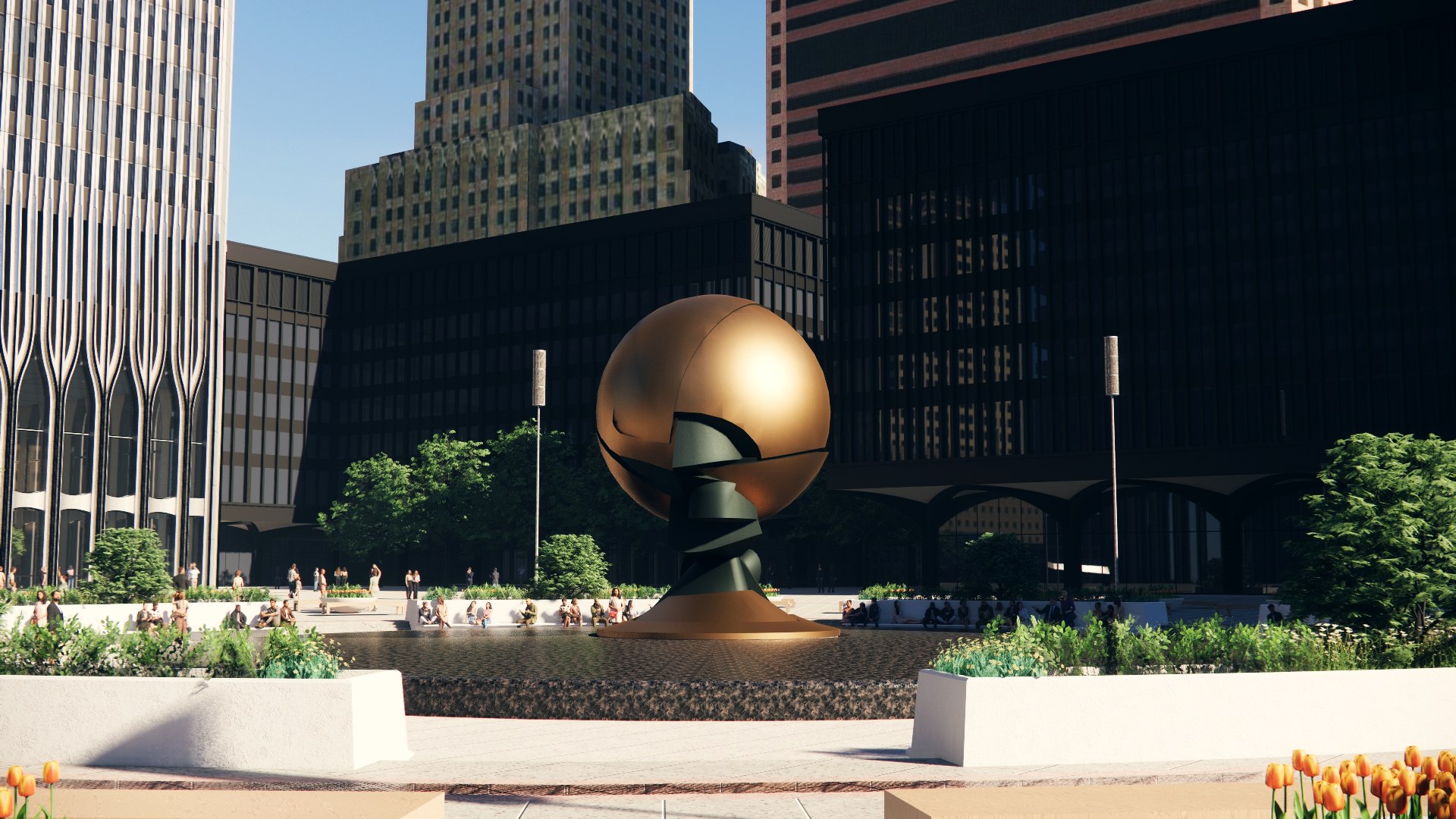 World Trade Center Koenig Sphere 3D Model - TurboSquid 2224261