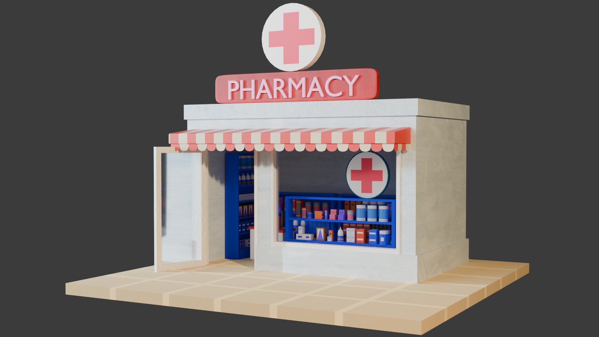 3D Pharmacy - TurboSquid 2288699