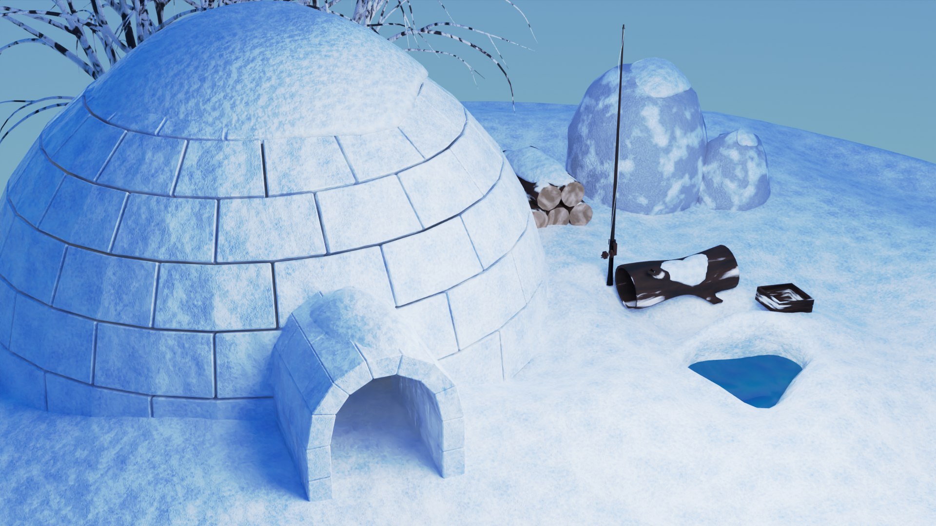 Winter Scene Model - TurboSquid 1682143