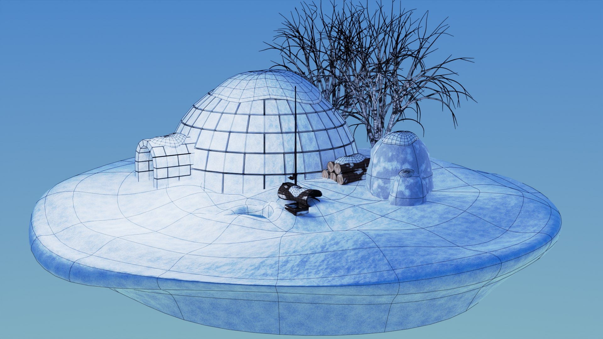 Winter Scene Model - TurboSquid 1682143