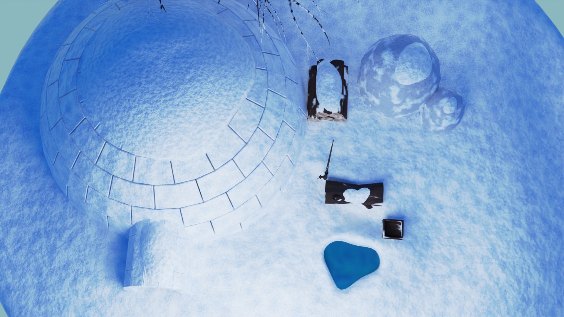 Winter Scene Model - TurboSquid 1682143