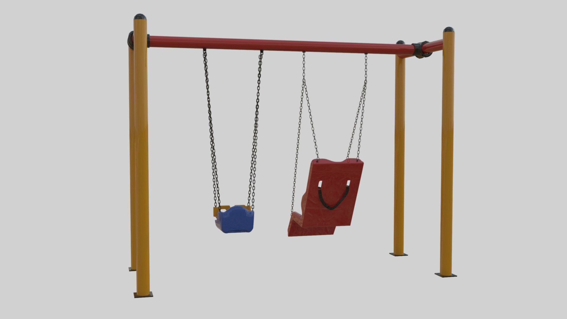 3D Playground Metal Non-Disabled Double Swings - 01 - TurboSquid 2019862