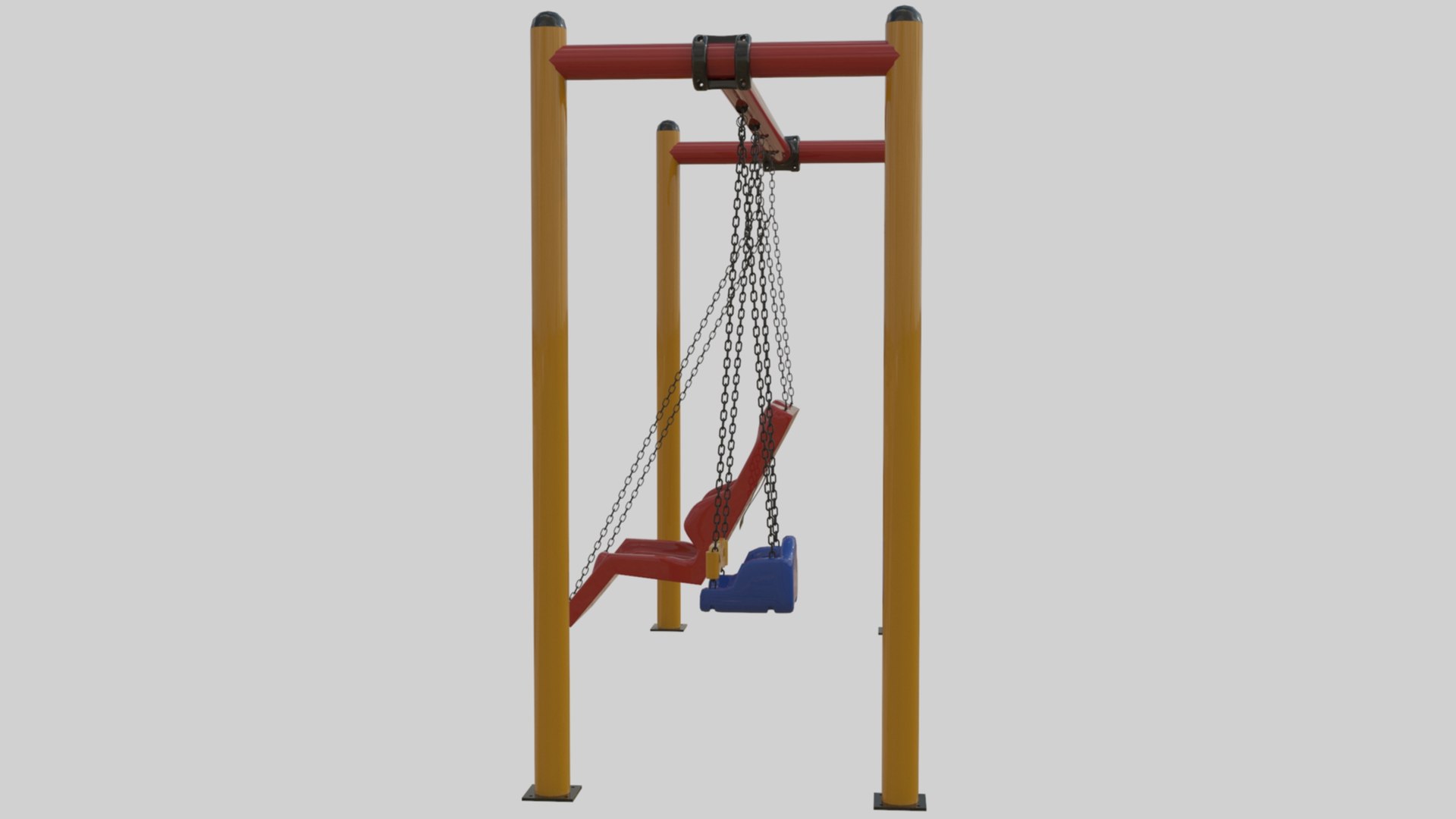 3D Playground Metal Non-Disabled Double Swings - 01 - TurboSquid 2019862