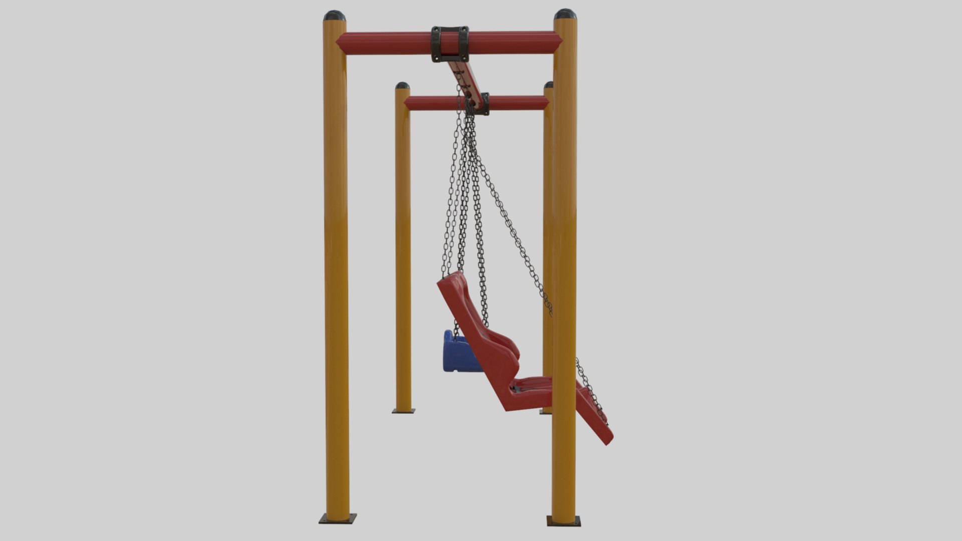 3D Playground Metal Non-Disabled Double Swings - 01 - TurboSquid 2019862
