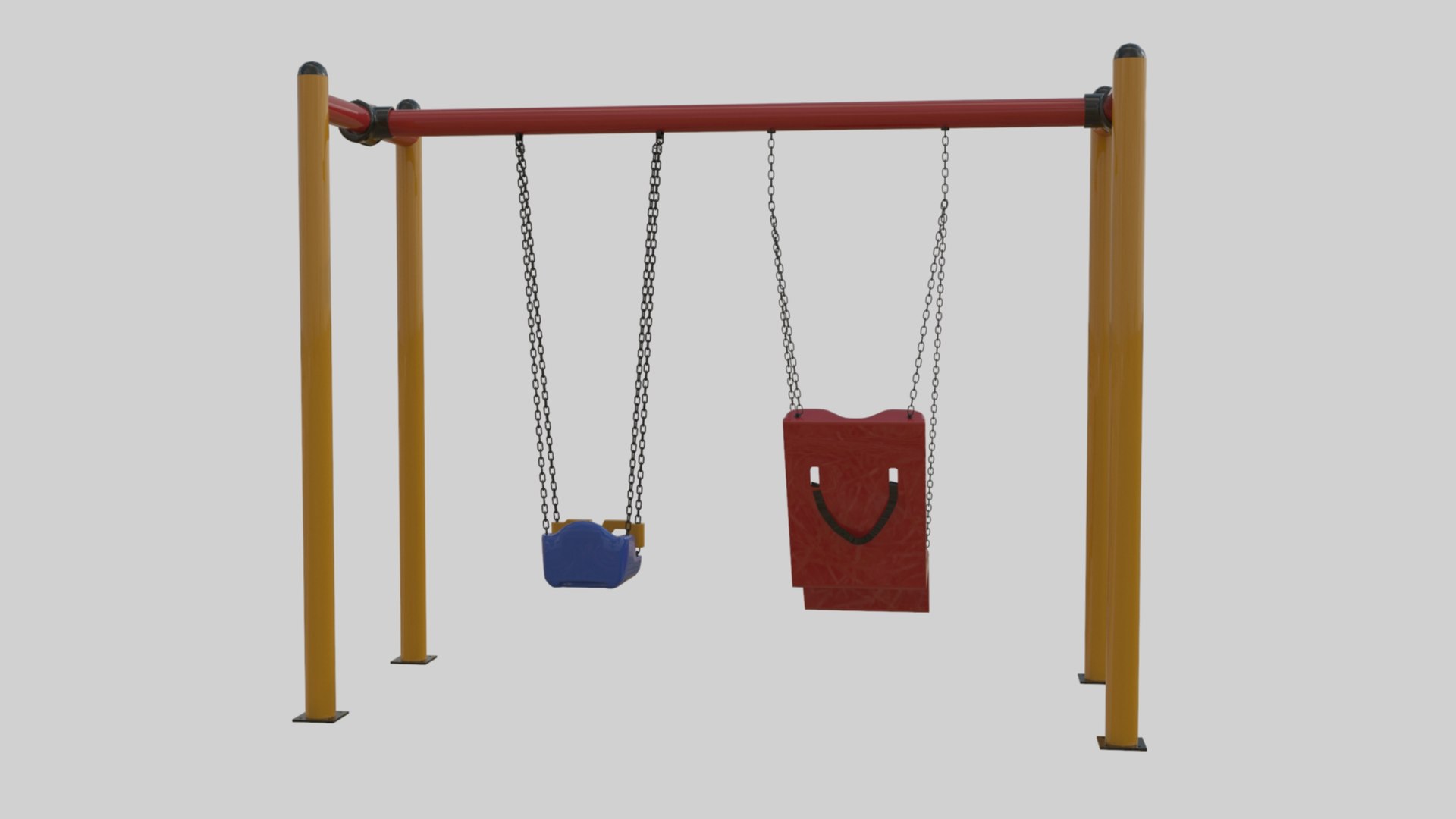 3D Playground Metal Non-Disabled Double Swings - 01 - TurboSquid 2019862
