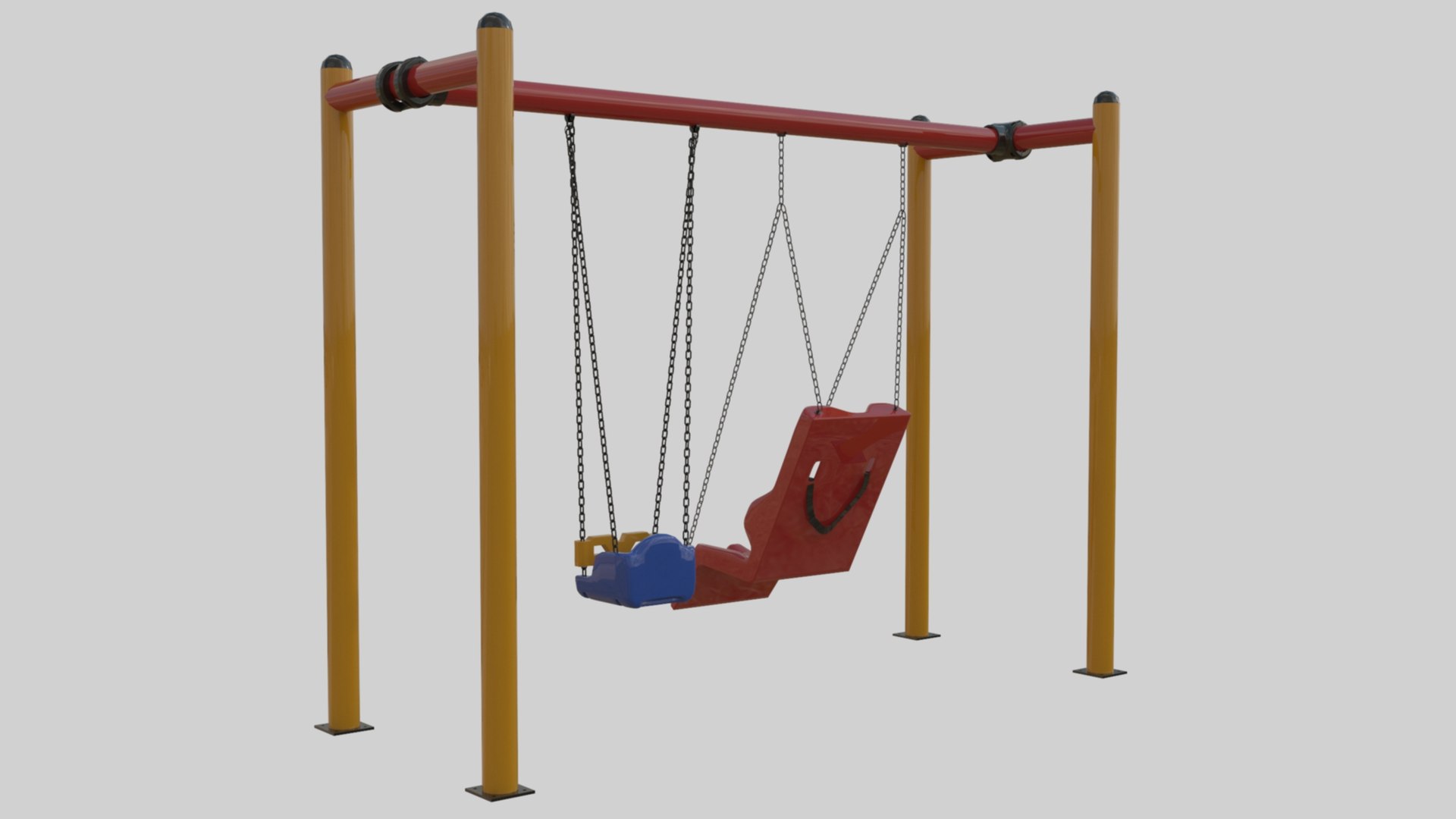 3D Playground Metal Non-Disabled Double Swings - 01 - TurboSquid 2019862