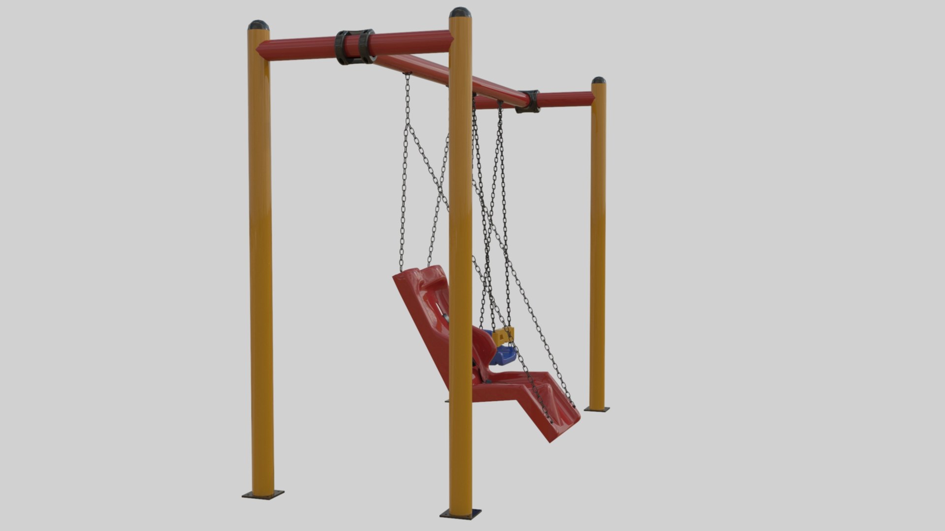 3D Playground Metal Non-Disabled Double Swings - 01 - TurboSquid 2019862