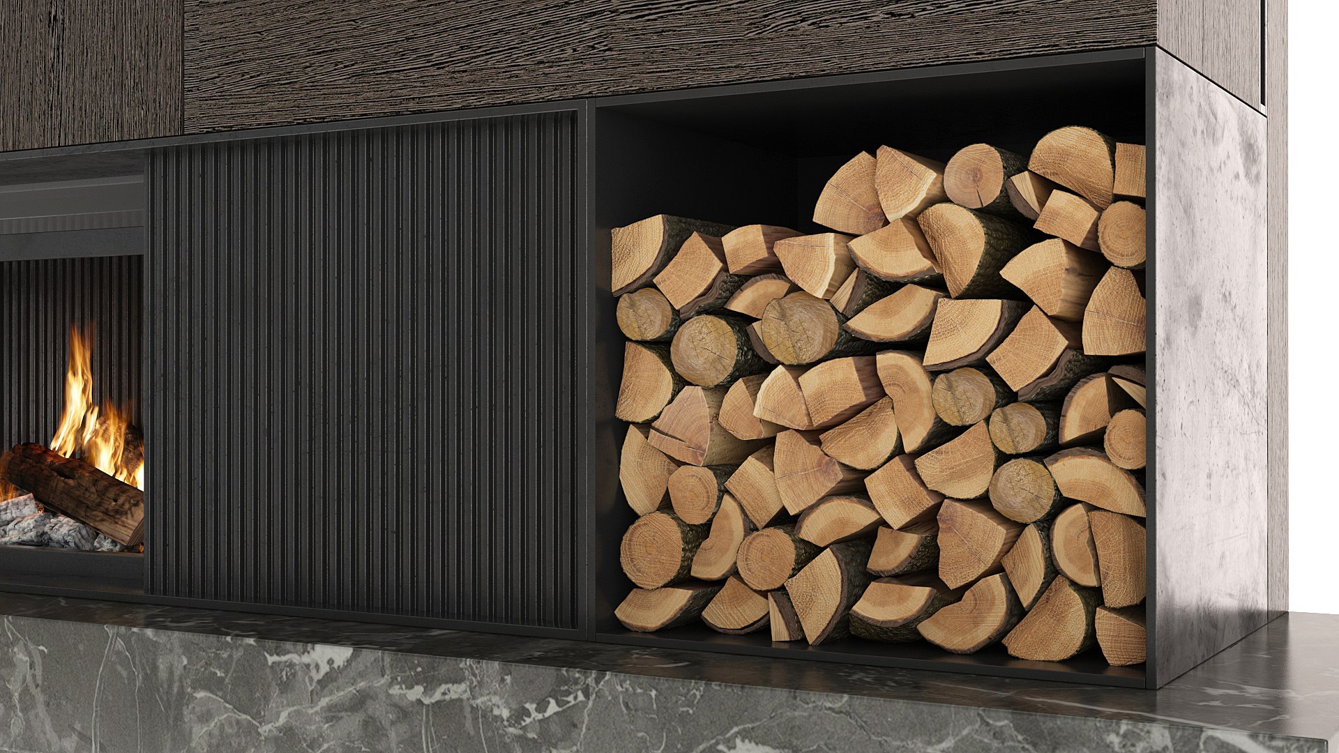 3D fireplace firewood model - TurboSquid 1657370