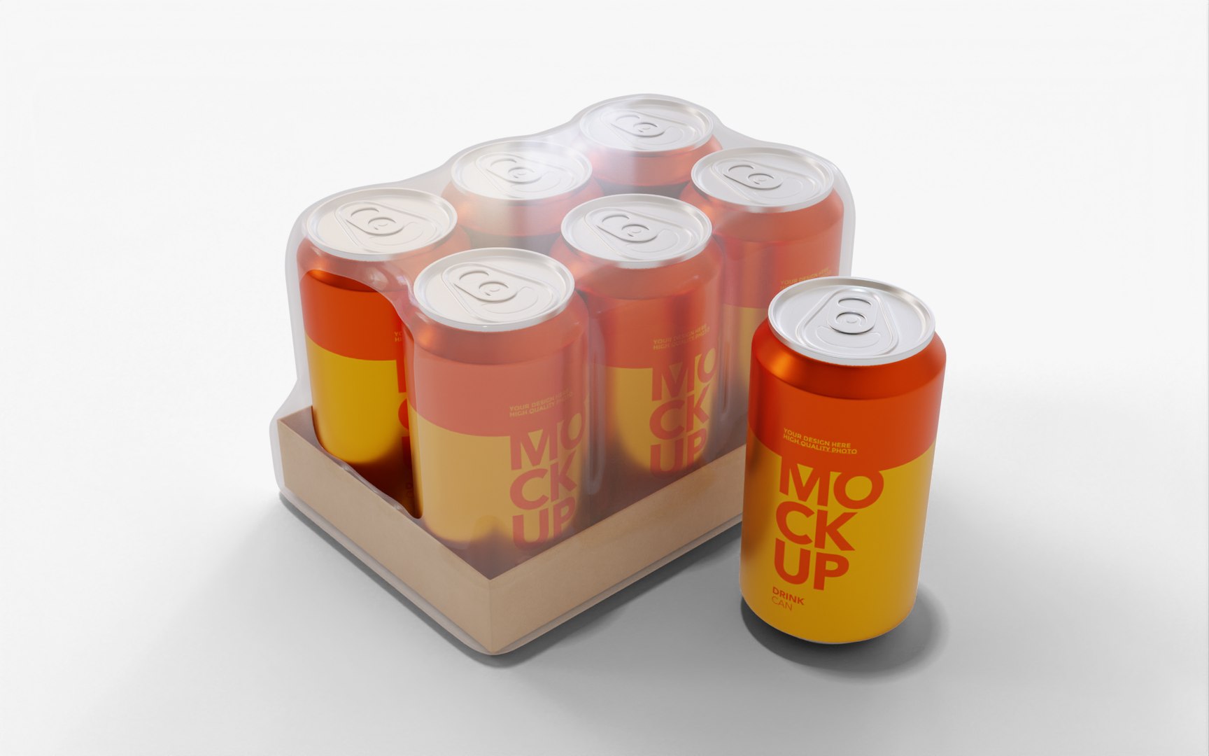 Orange Soda Can Pack Of 6 3D - TurboSquid 2090279