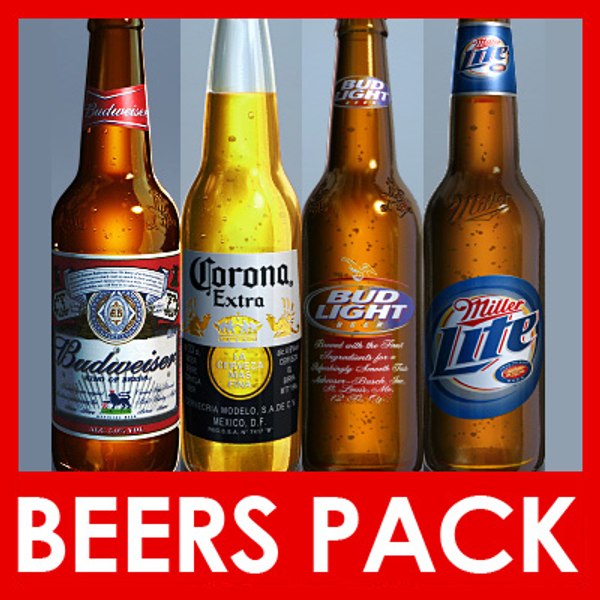 pack beer bottles 3d model