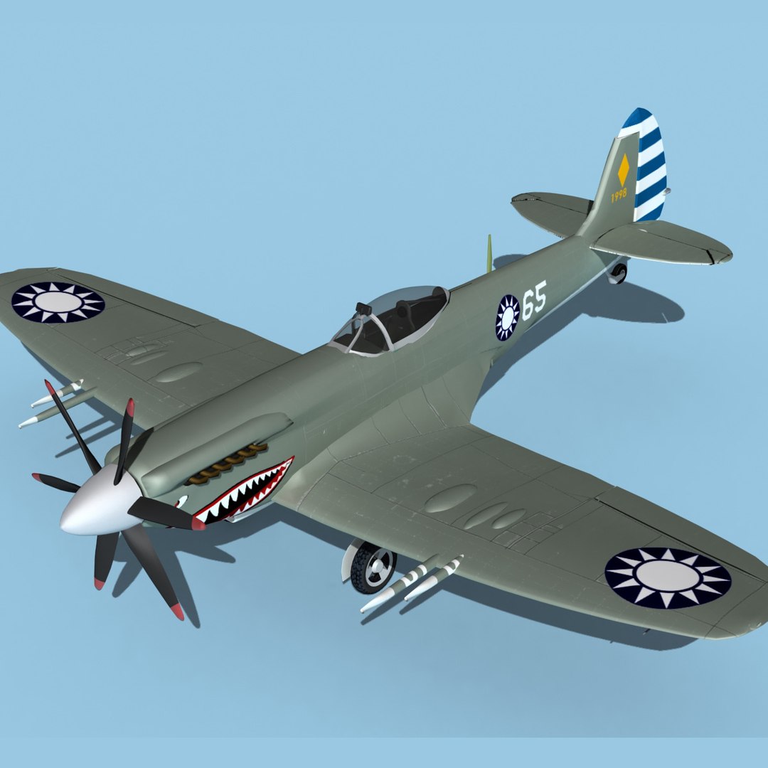 3D Model Supermarine Spitfire Mk XXIII V07 Nat China - TurboSquid 1926329