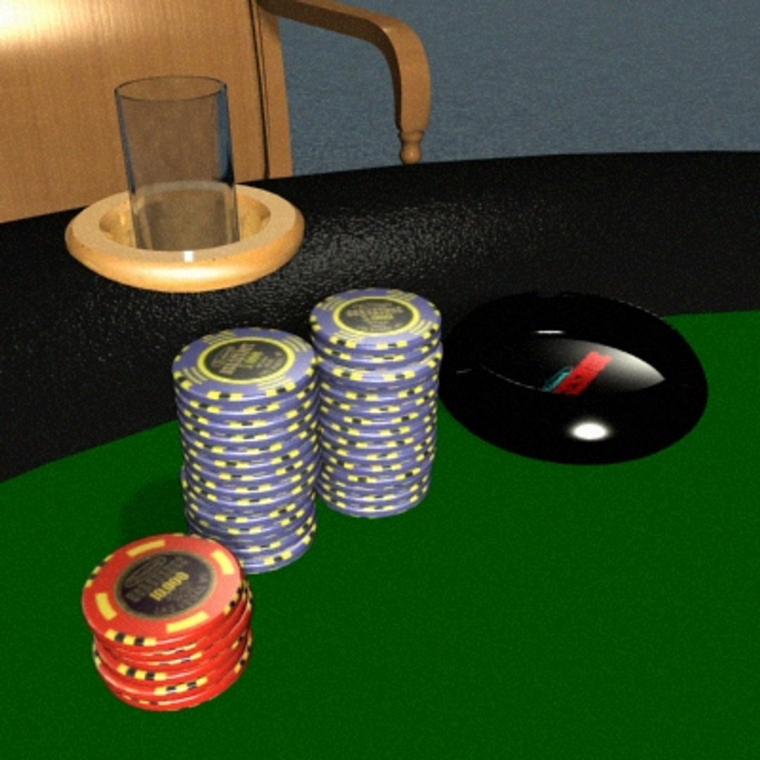 3d Model Poker Table Scene Complete