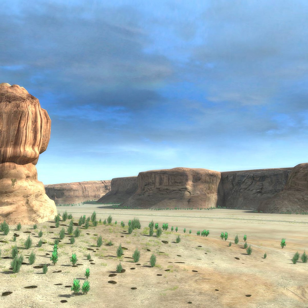 3d Model Scene Road Desert Complete