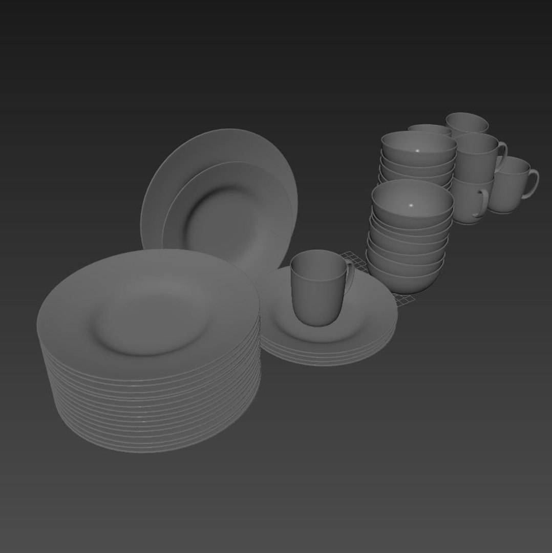 3d model cookware plates