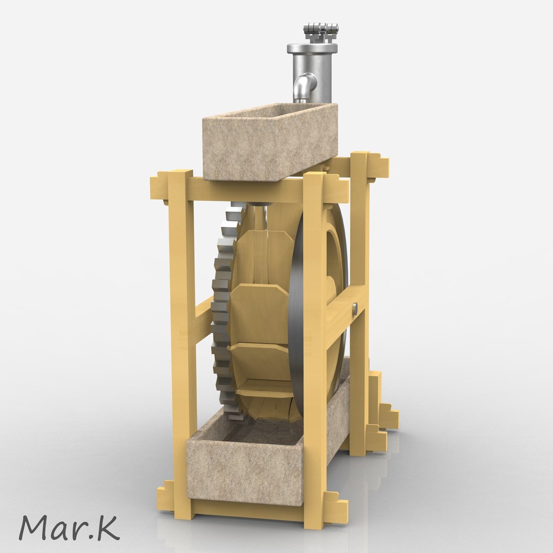3d Model Perpetuum Mobile - Water Wheel