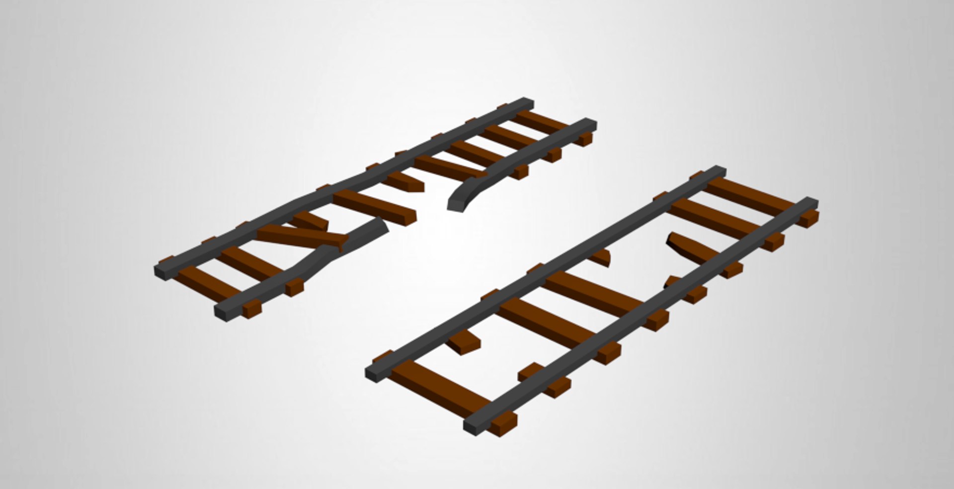 3d Rails Train Model