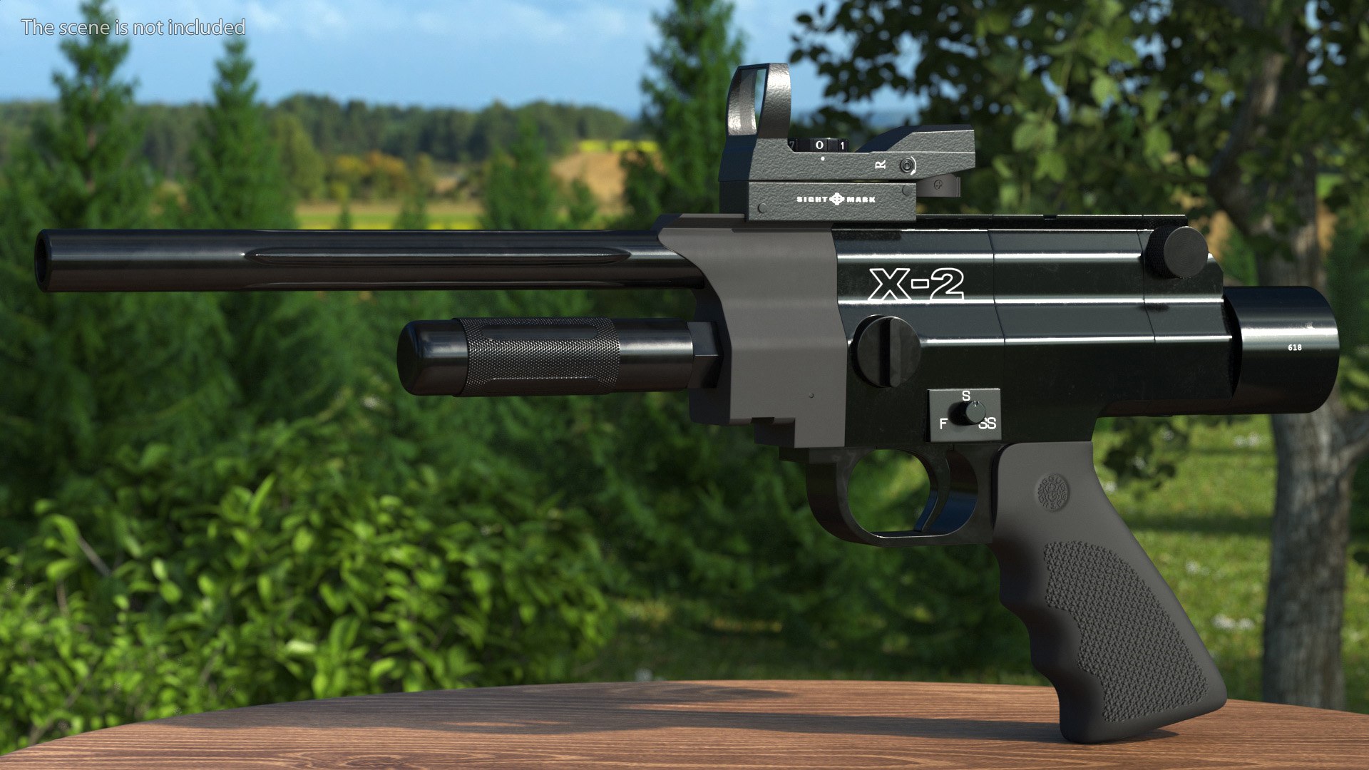 3D Tranquilizer Dart Gun X-2 Satin Black Trim Model - TurboSquid 1968005