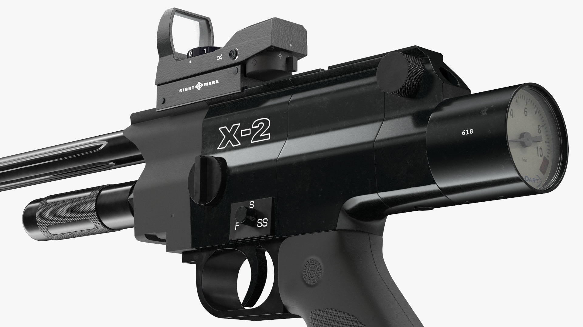 3D Tranquilizer Dart Gun X-2 Satin Black Trim Model - TurboSquid 1968005