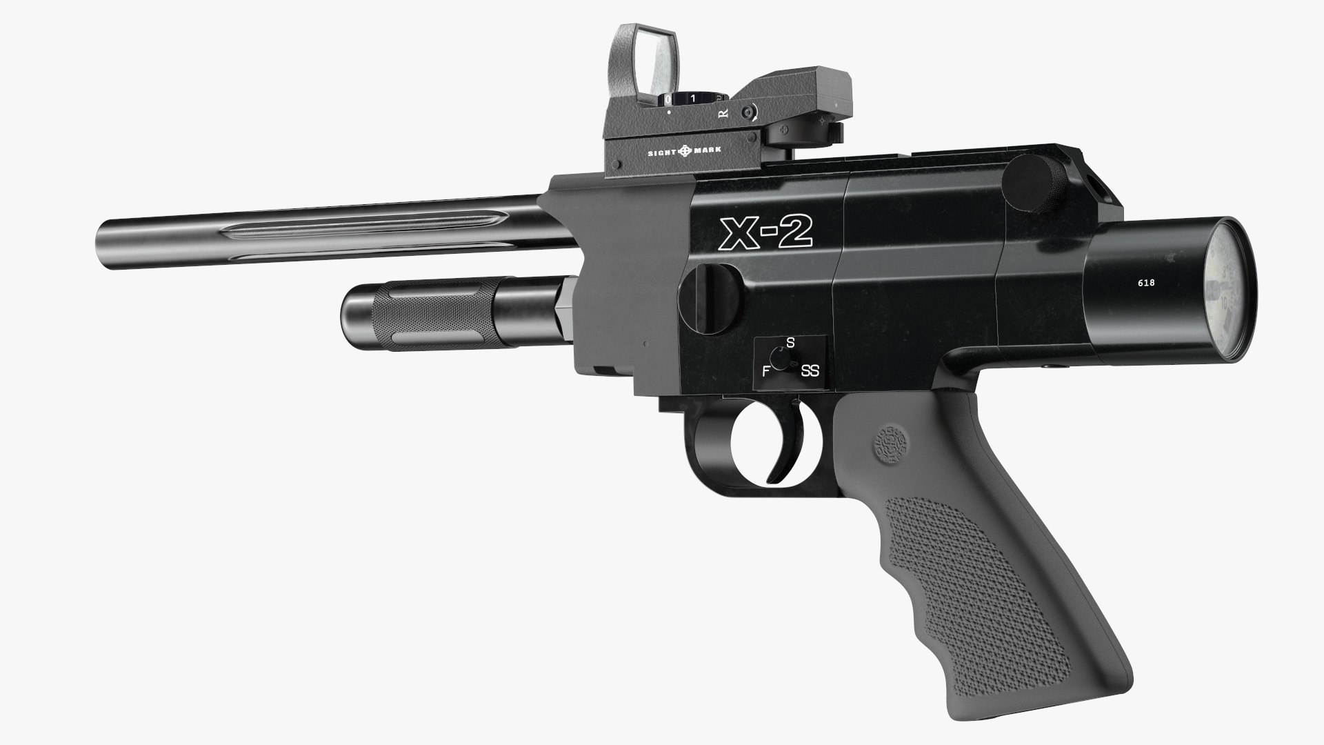 3D Tranquilizer Dart Gun X-2 Satin Black Trim Model - TurboSquid 1968005