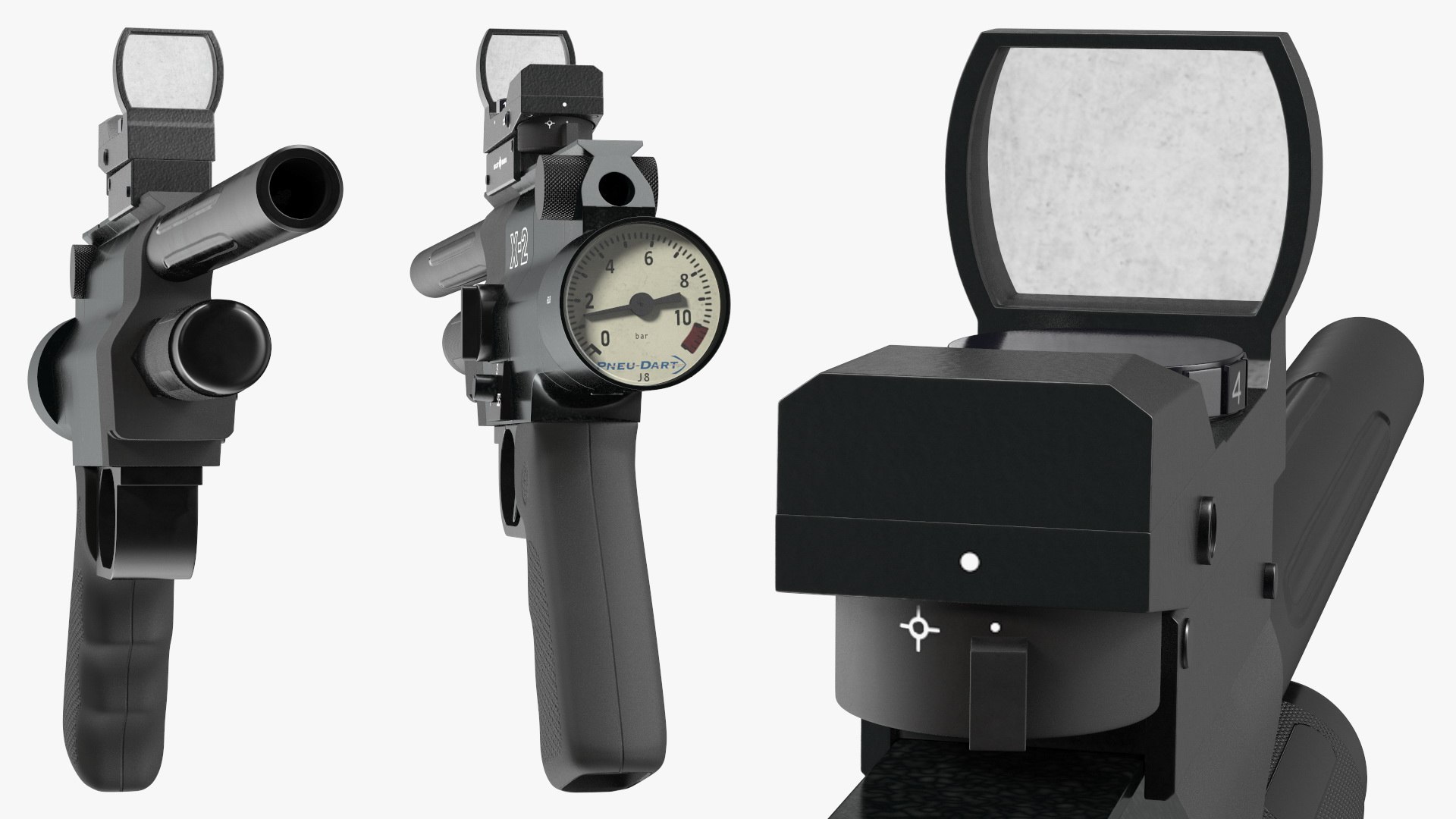 3D Tranquilizer Dart Gun X-2 Satin Black Trim Model - TurboSquid 1968005