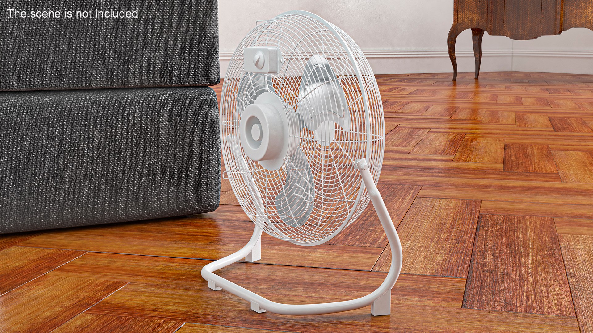 3D Model Compact Floor Fan White - TurboSquid 2115652