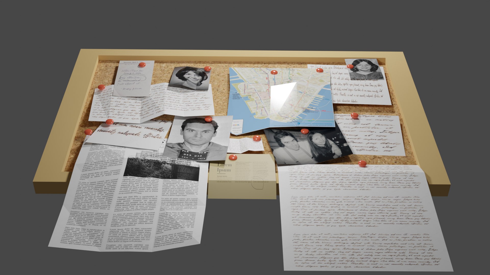 3D Police Or Detective Pinboard Model - TurboSquid 1896311