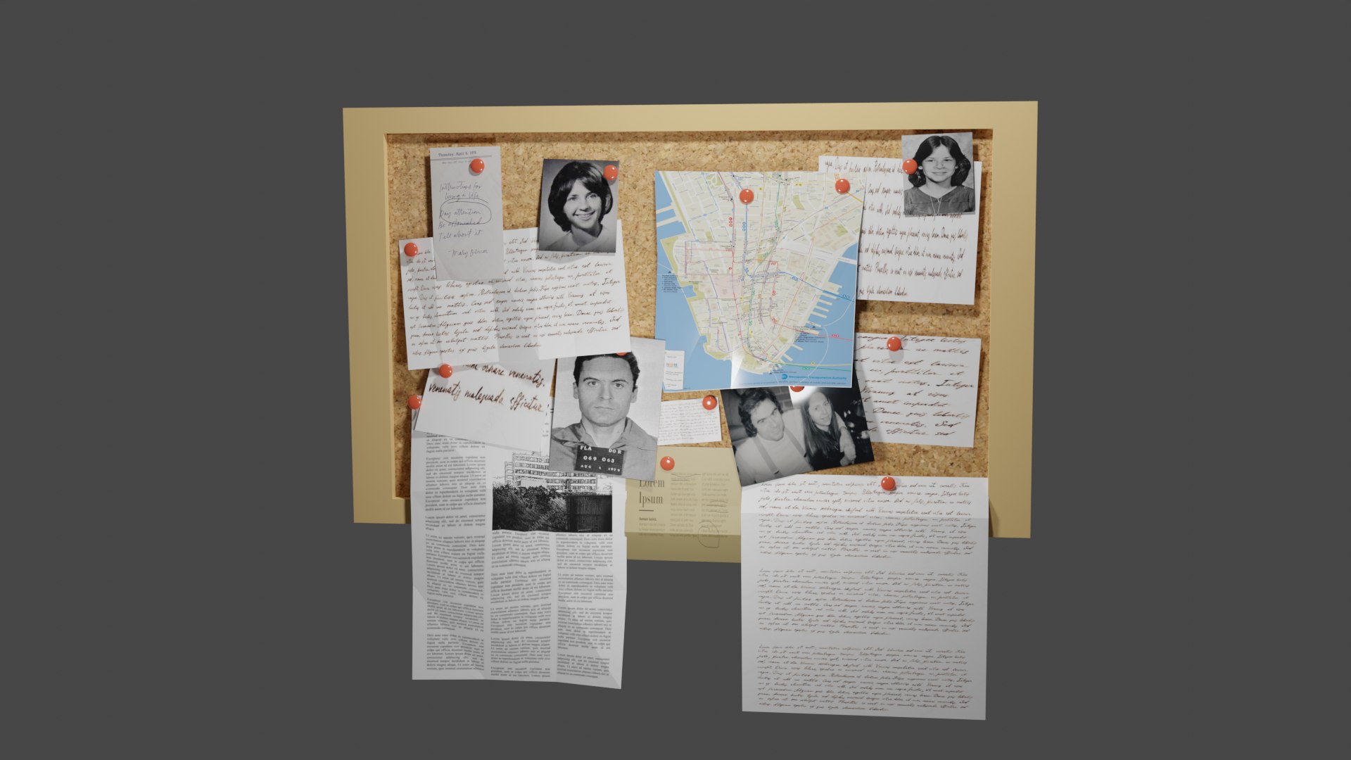 3D Police Or Detective Pinboard Model - TurboSquid 1896311