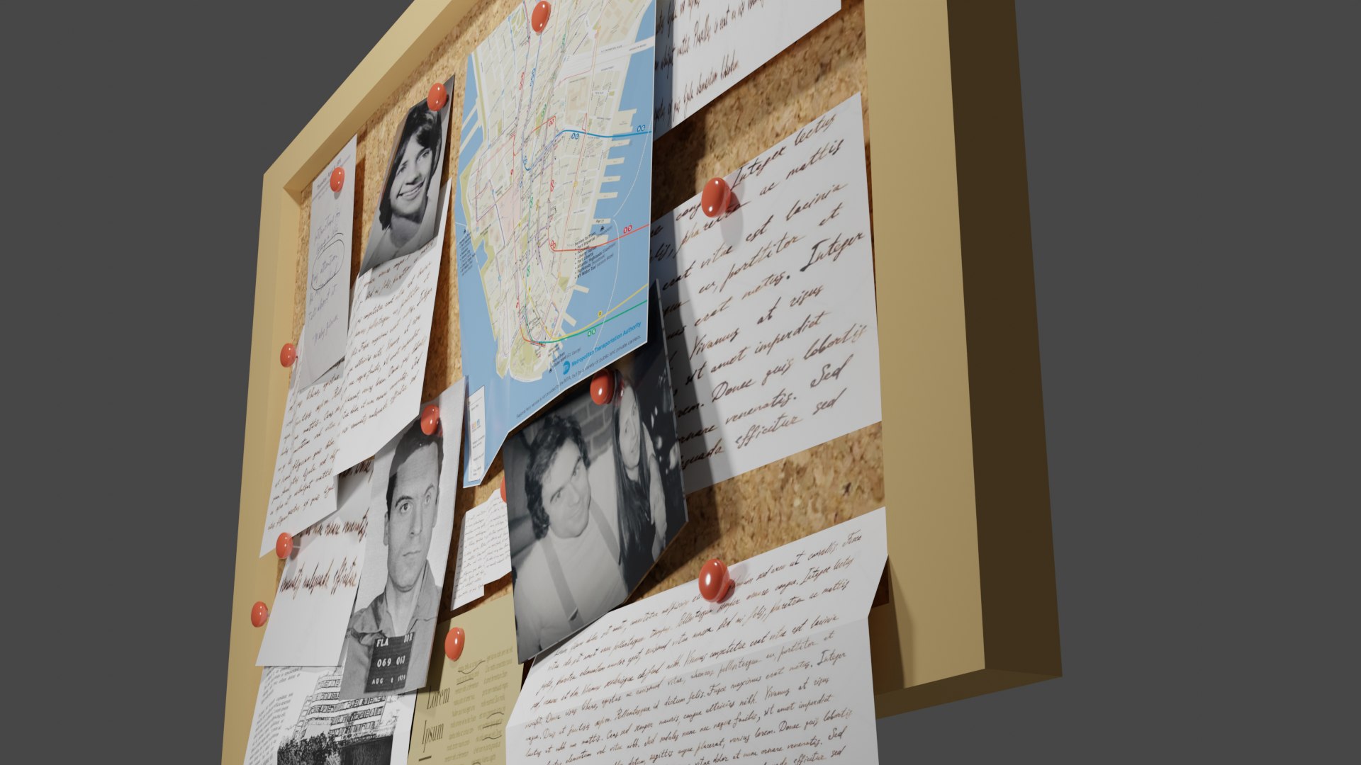 3D Police Or Detective Pinboard Model - TurboSquid 1896311