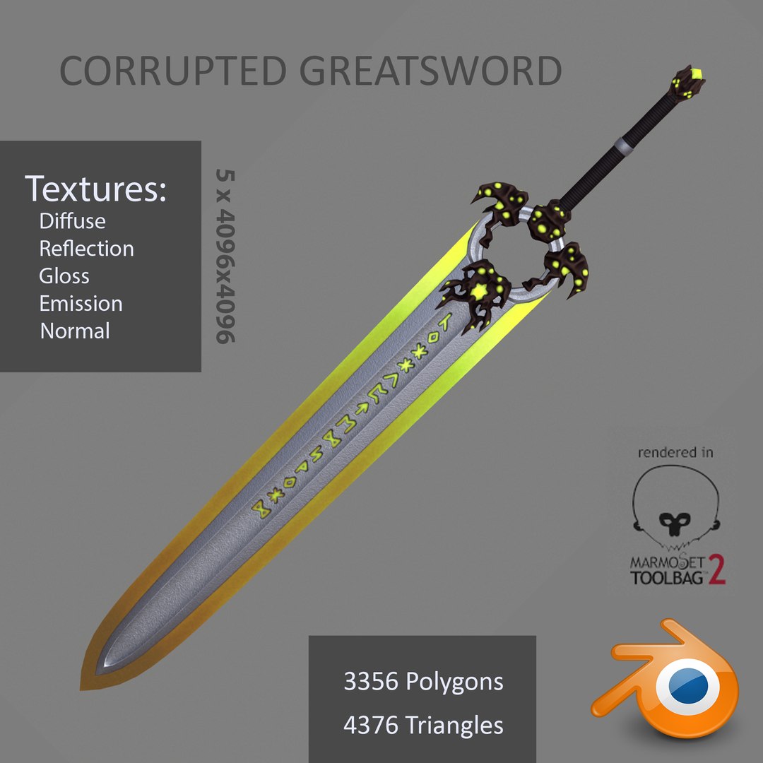 3d Corrupted Greatsword Model