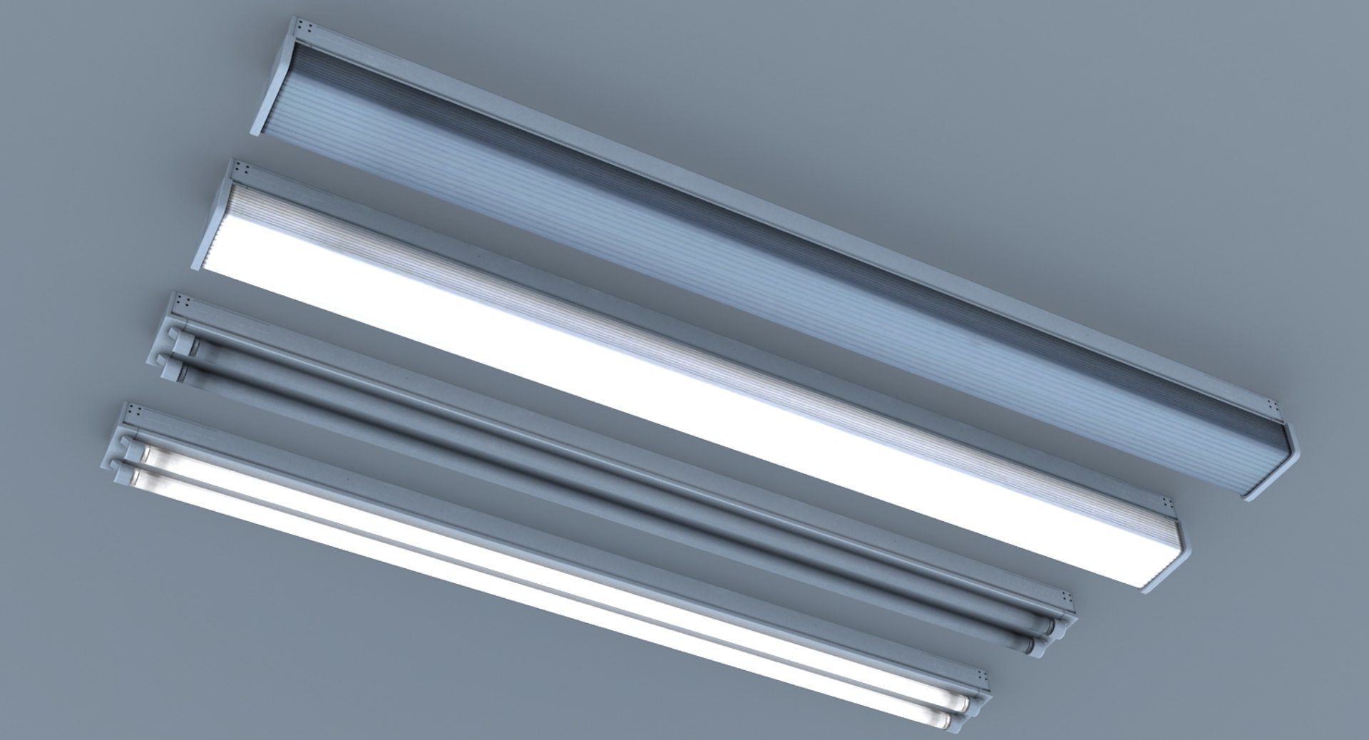 3d Fluorescent Ceiling Light Model