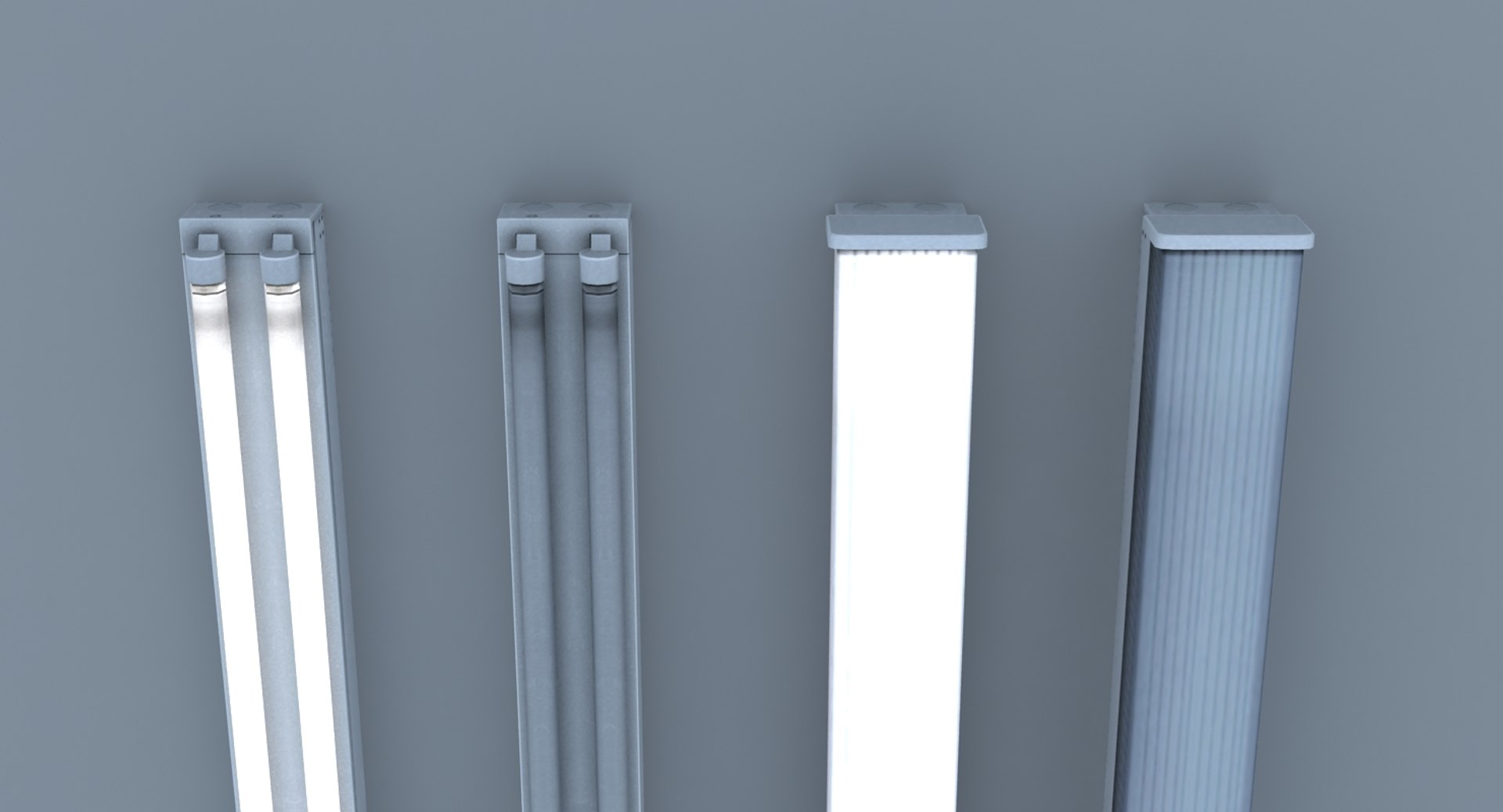 3d Fluorescent Ceiling Light Model