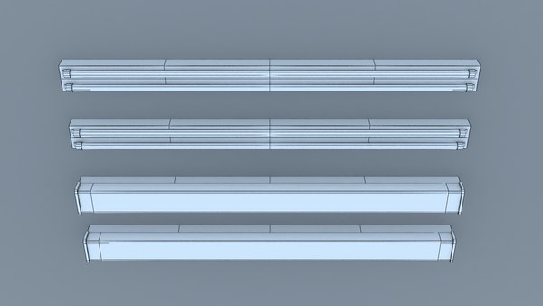 3d fluorescent ceiling light model