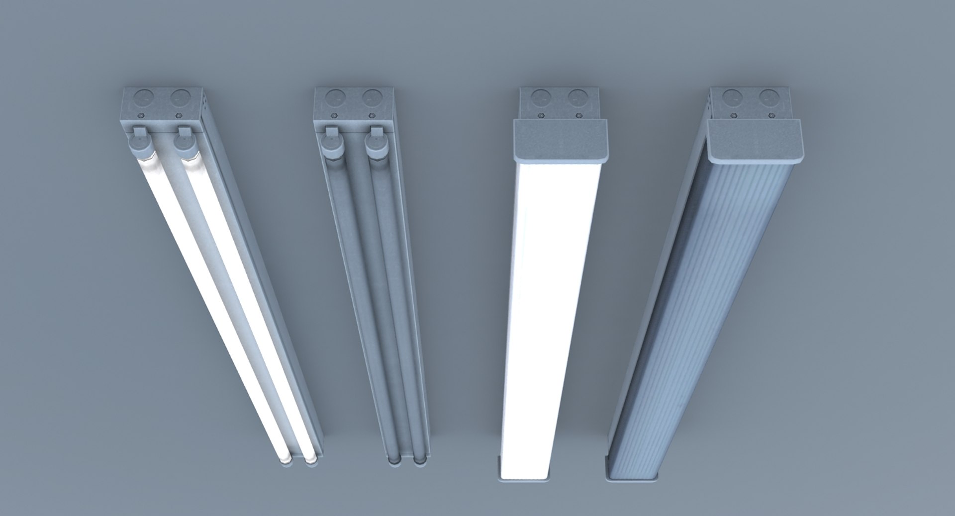 3d Fluorescent Ceiling Light Model