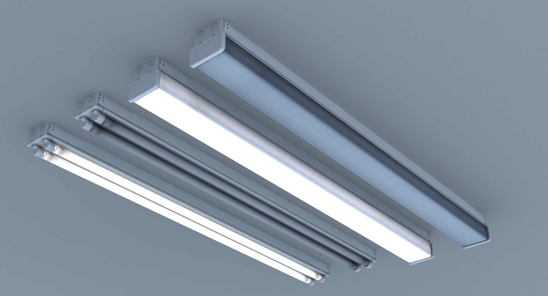 3d Fluorescent Ceiling Light Model