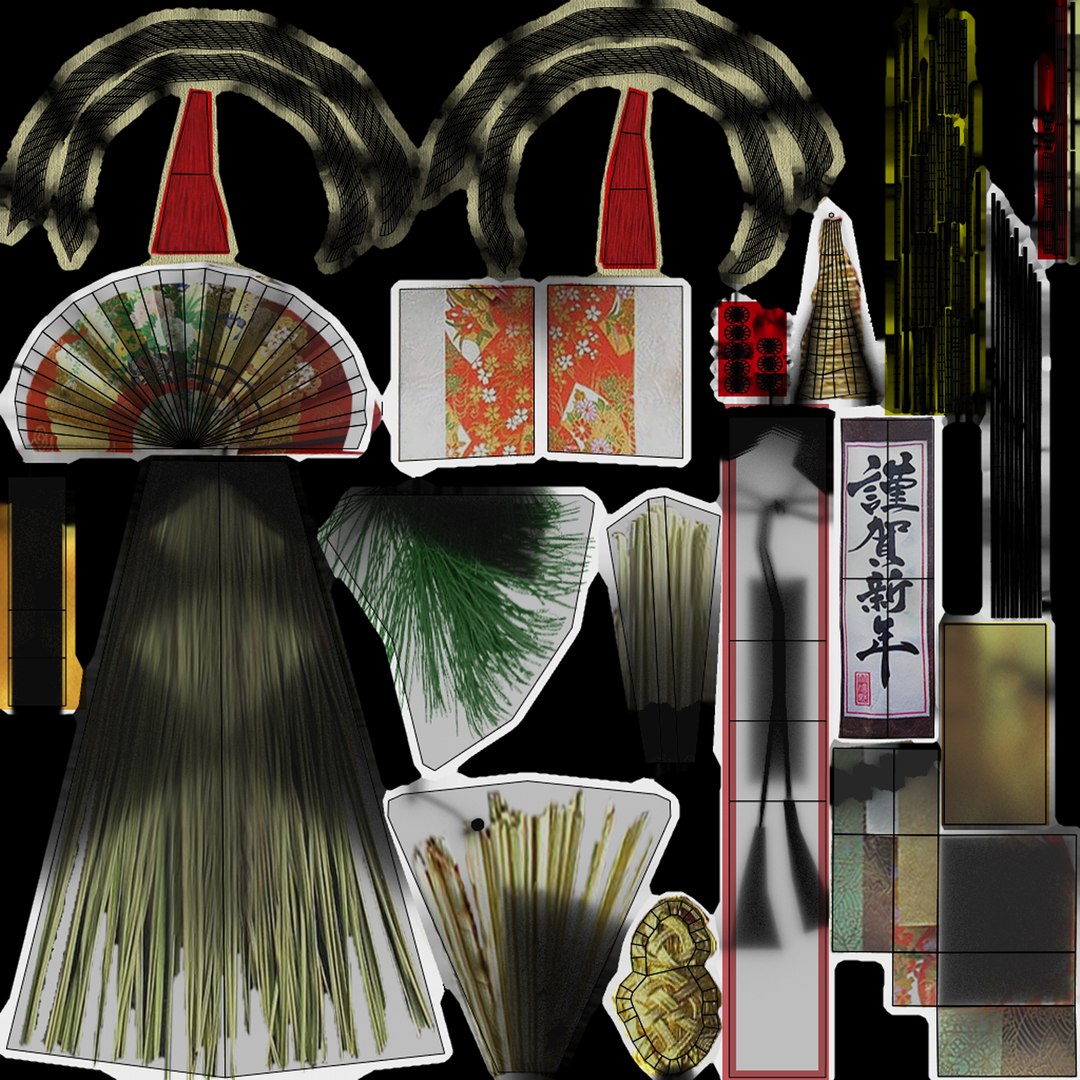 3D Shimenawa Japanese Decoration Model - TurboSquid 2222371