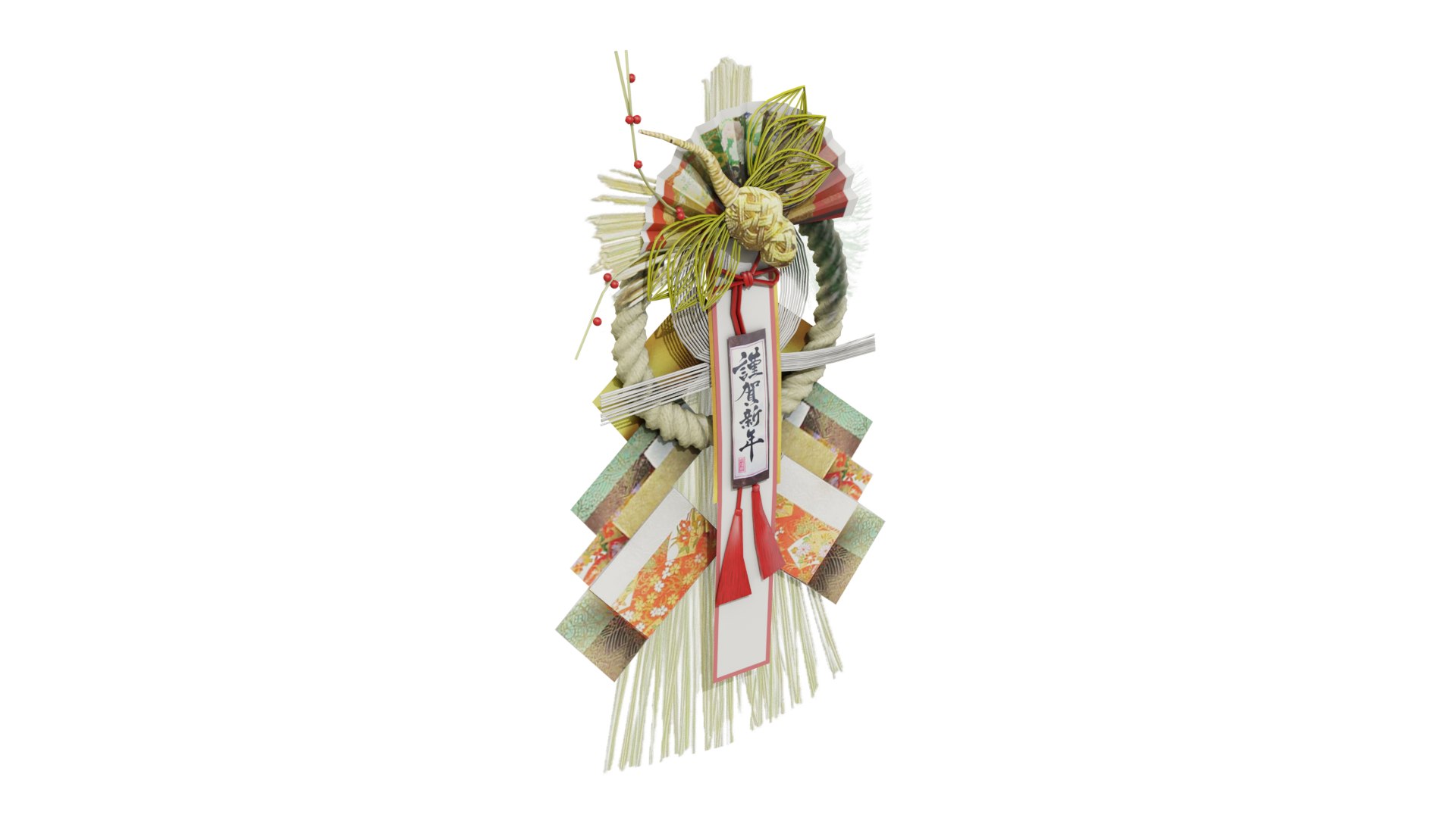 3D Shimenawa Japanese Decoration Model - TurboSquid 2222371